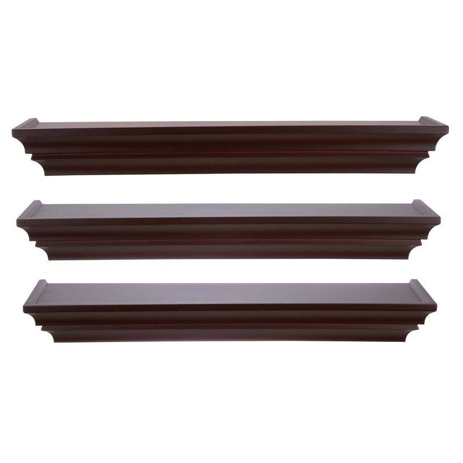 kieragrace Madison Contoured Floating Wall Shelf Espresso 24Inch Set of ...