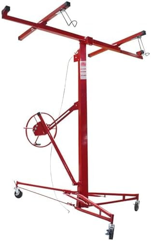 16FT Red Drywall Lift Panel Hoist Jack Lifter Construction Caster ...