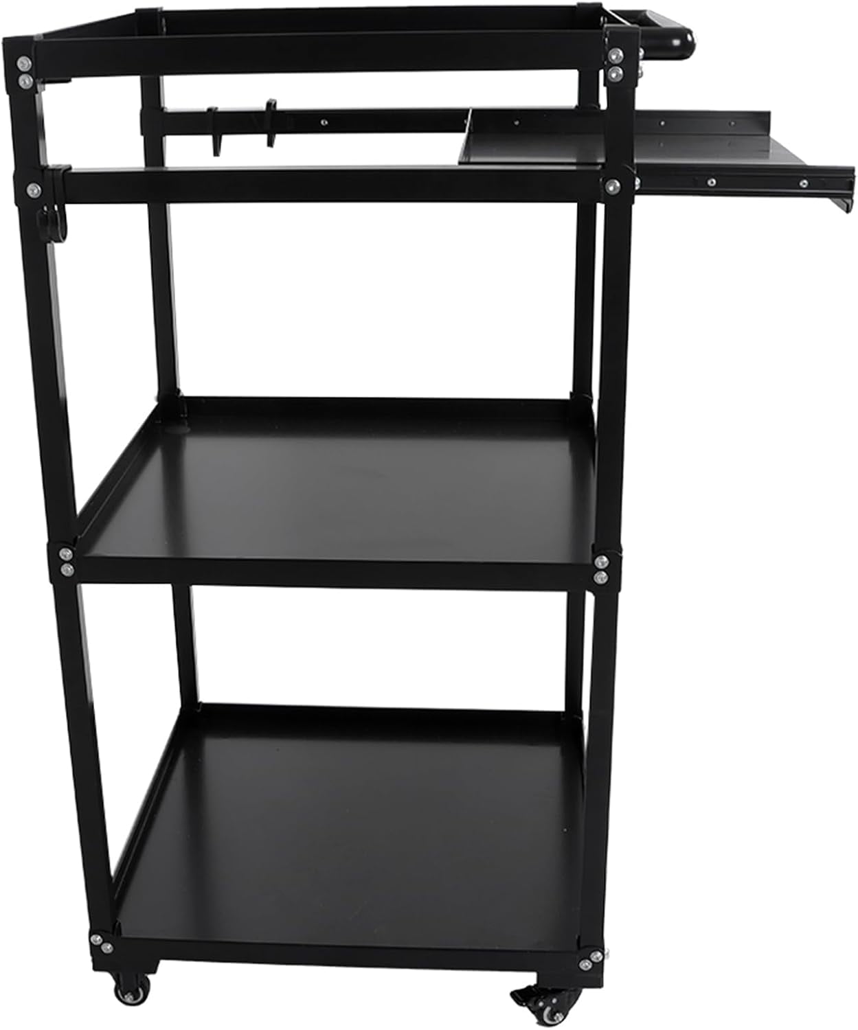 kimllier Black 3-Shelf Mobile Workstation Cart 22 X 22 X 42 Inch ...