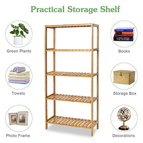 kinbor 5 Tier Plant Stand, Flower Stand, Bamboo Utility Plant Stand ...