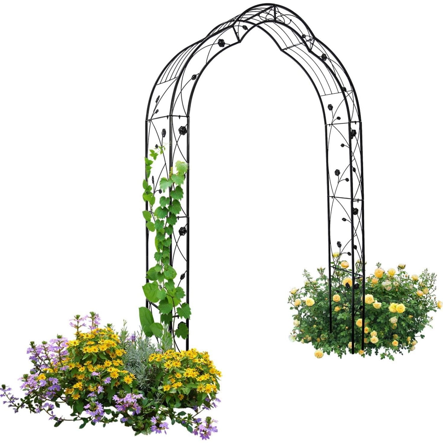 kinbor Arch Trellis - Metal Garden Arbor Archway Trellis for Climbing ...