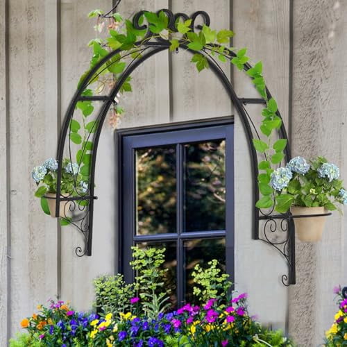 kinbor Garden Trellises for Climbing Plants, Metal Wall Mounted Outdoor ...