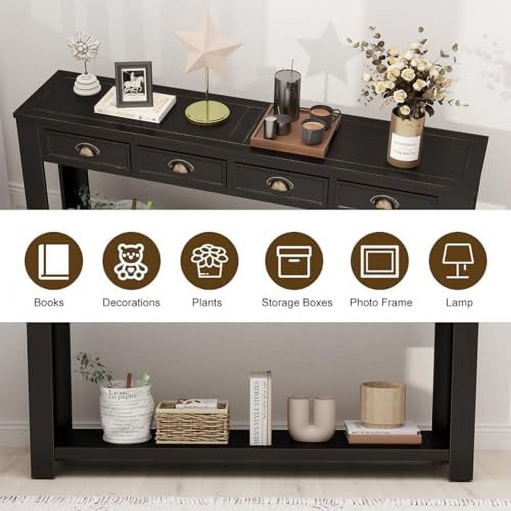 kinbor Long Sofa Table - Black 60 Inch Console Tables for Living Room ...