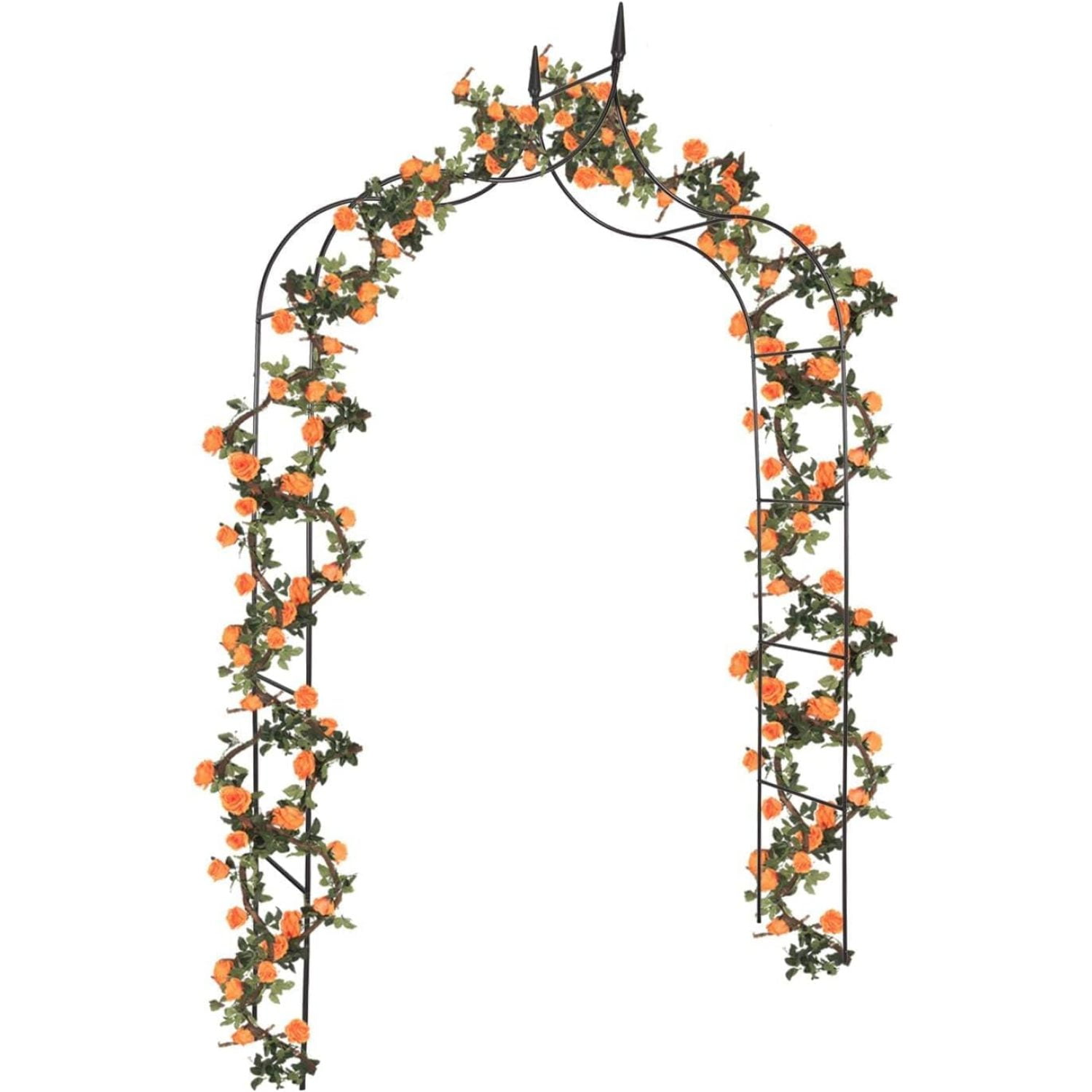 kinbor Metal Arch Trellis Black Metal Arbor Garden Arbors and Arches ...