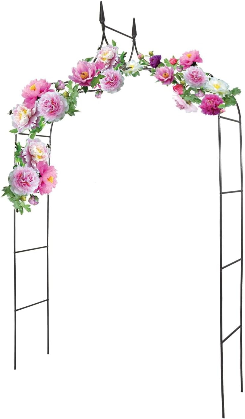 kinbor Metal Garden Arch Trellis - Tall Metal Arch Arbor, Wedding ...