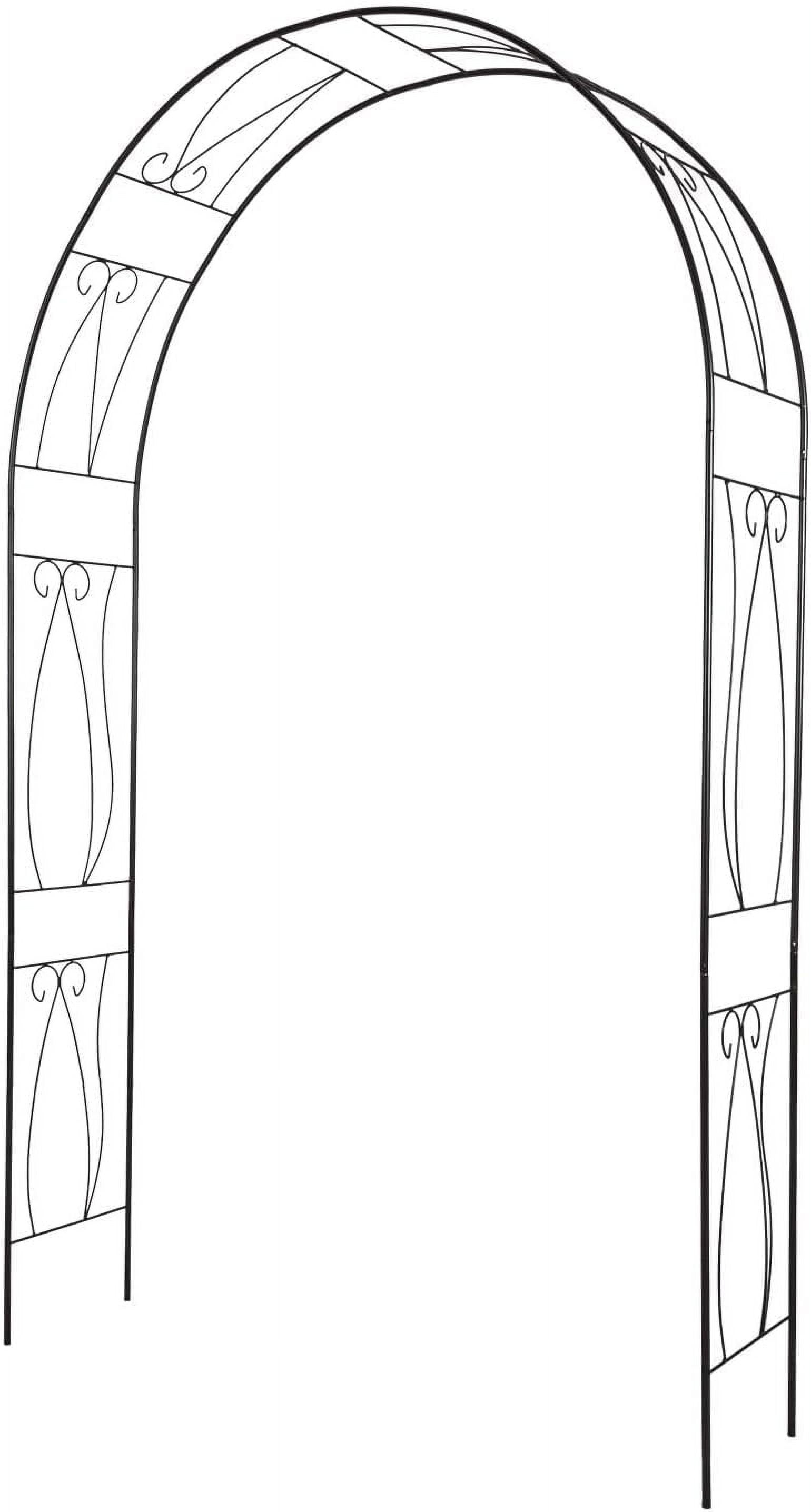 kinbor Steel Arbor Arch Garden Arch Trellis Black Metal Arbor for ...