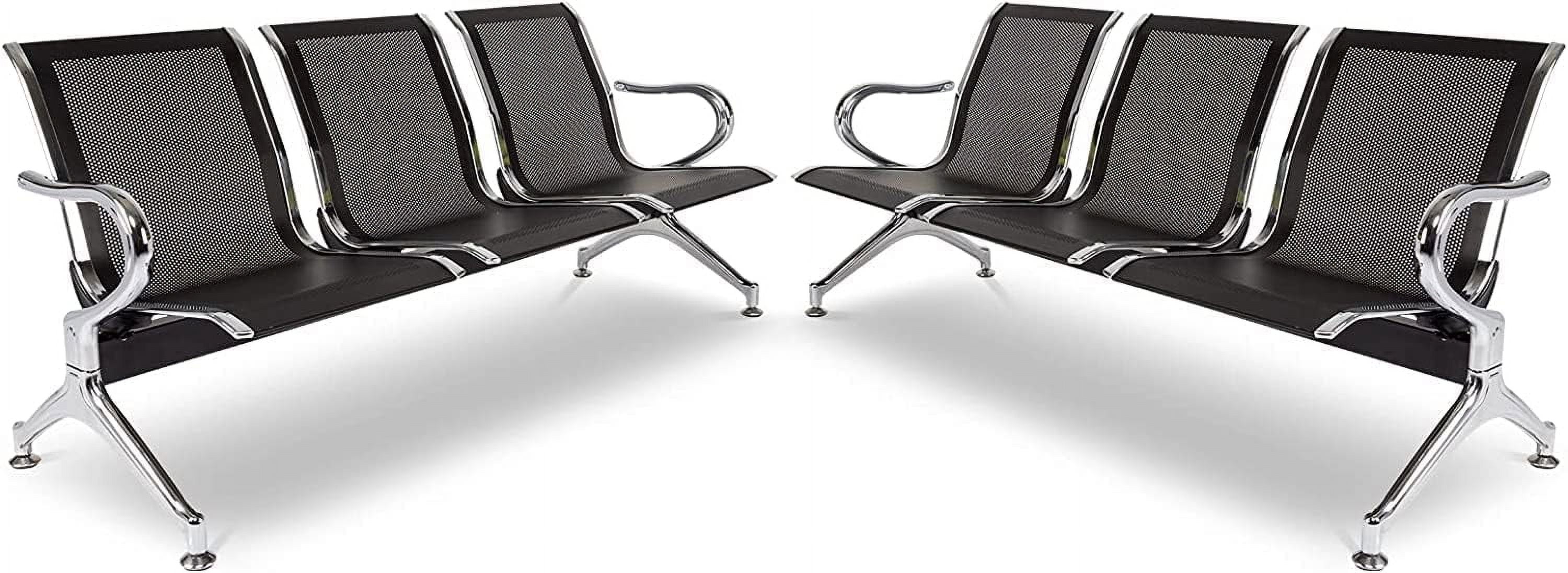 kinbor Waiting Room Chairs - Durable Black Reception Bench with ...