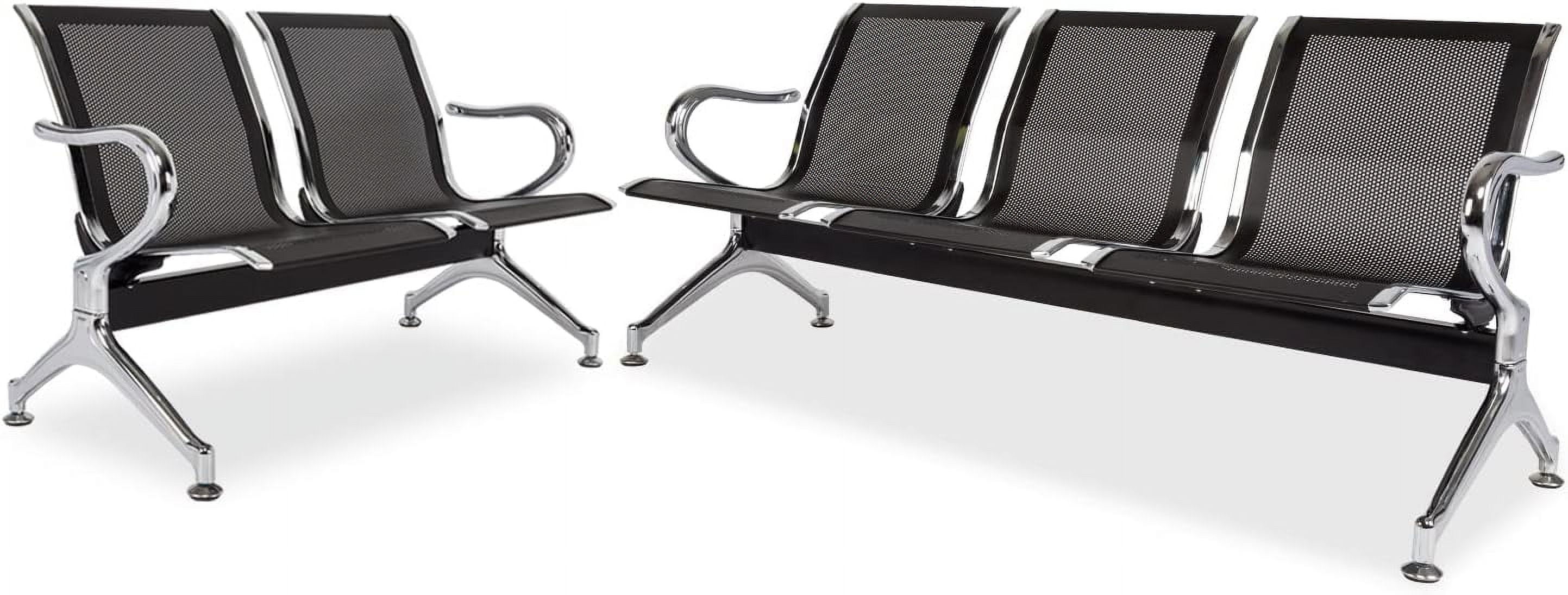 kinbor Waiting Room Chairs - Durable Black Reception Bench with ...