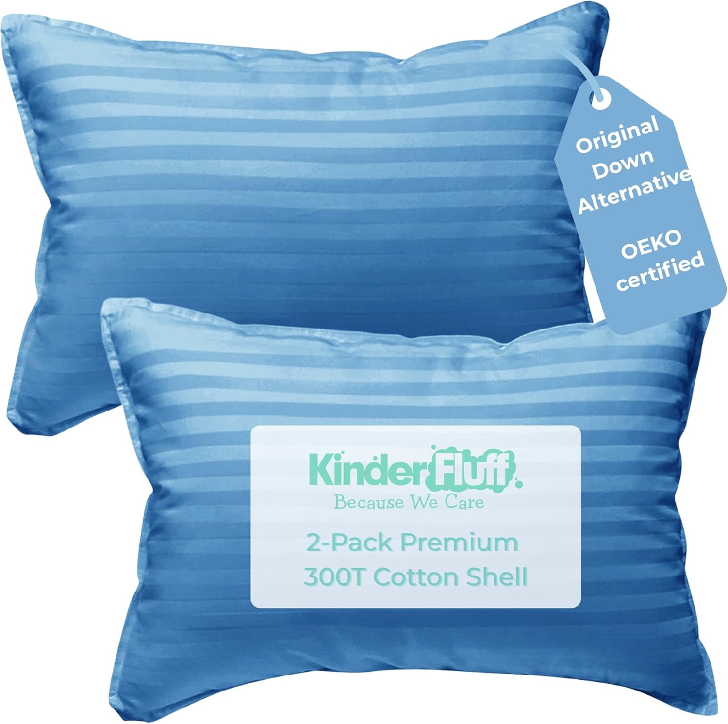 kinder Fluff Children Pillows (2X) - The Only Twin Pillows for Kids ...