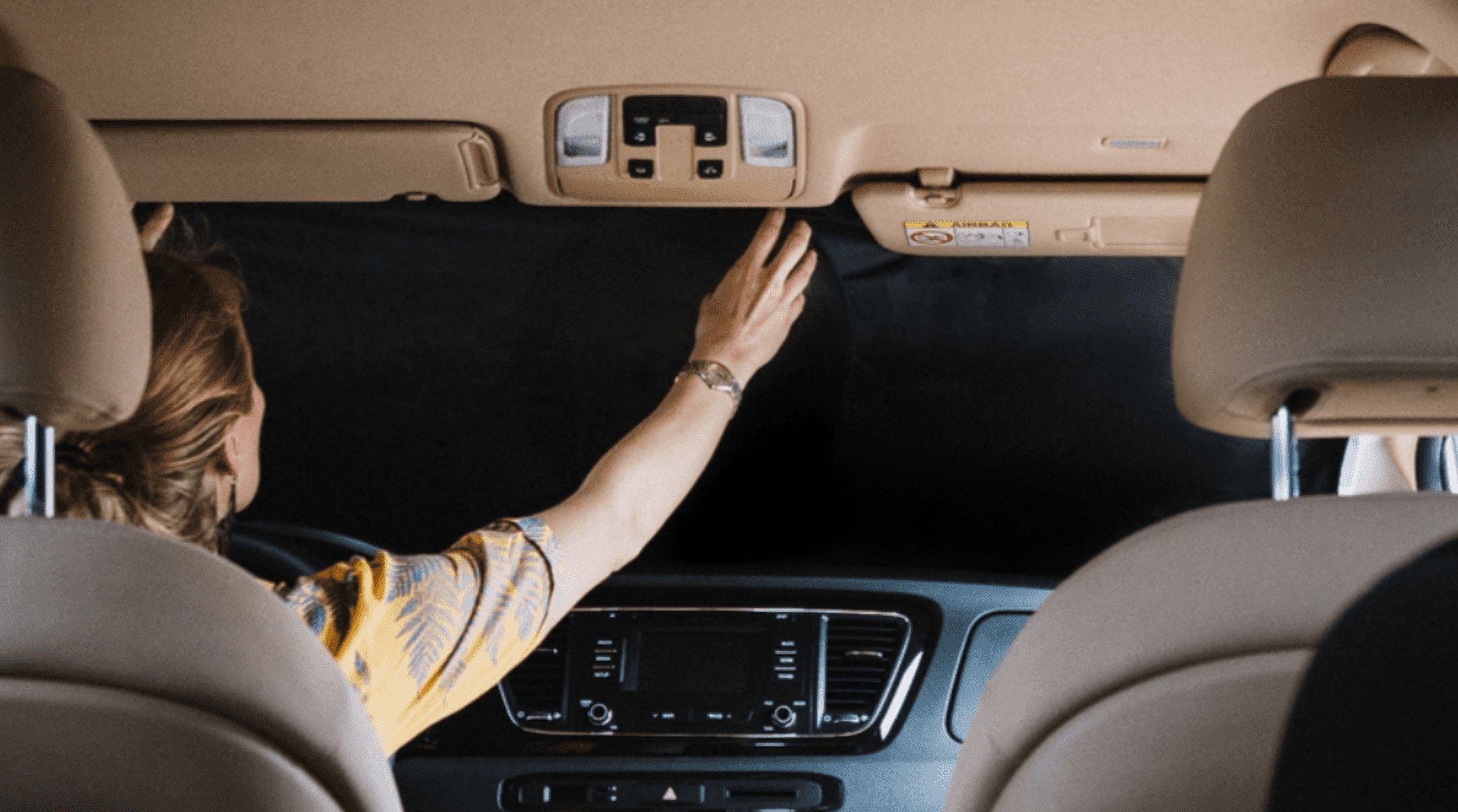 Kinder Fluff Windshield Sun Shade - Certified Blocking 99.9% UVR, Large ...