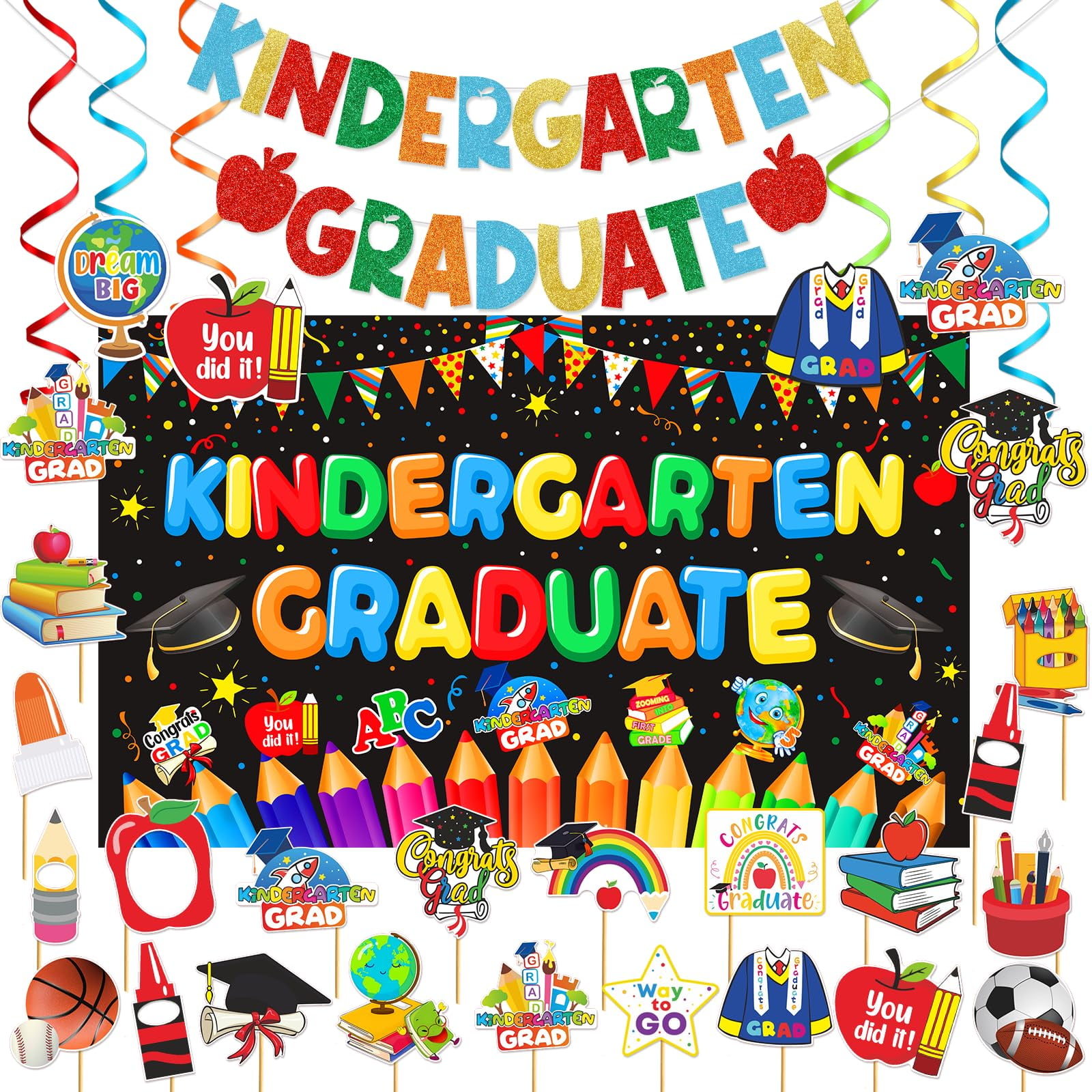kindergarten graduation decorationsTRDN Kindergarten Graduation Banner ...