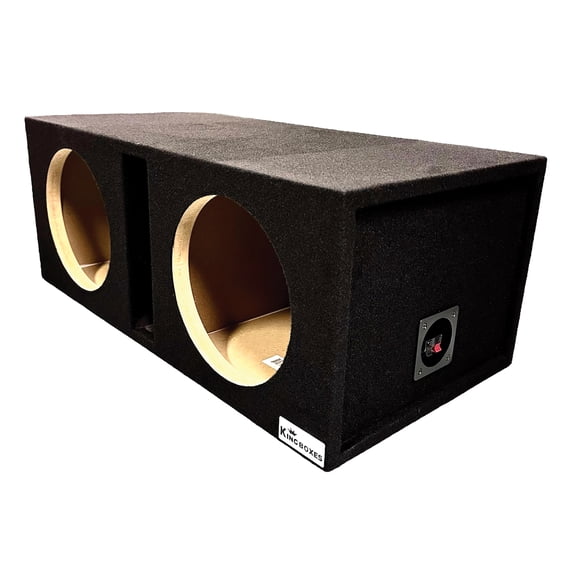 kingboxes D10V 10-In. Double-Speaker Single-Port Black Carpeted ...
