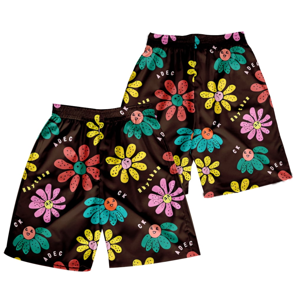 Kingque Mens Spring Summer Casual Floral Hawaiian Beach Tropical Button