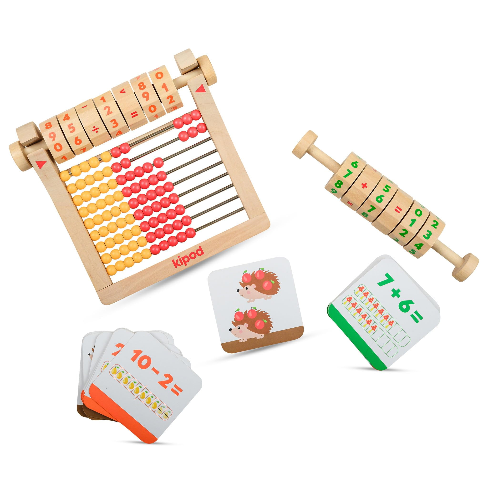kipod Math & Roll MMF7 Game Includes Wooden Abacus, Number Wheel and ...