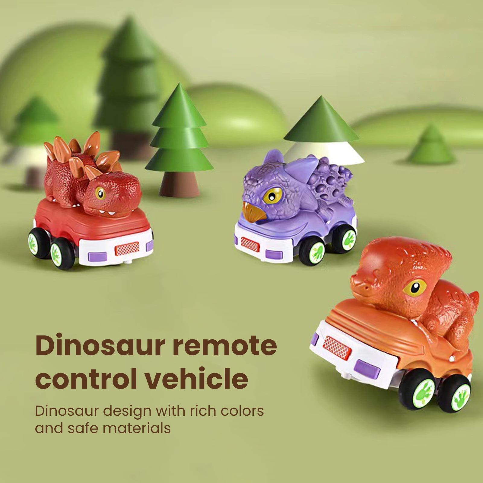 kiskick 1 Set Remote Control Car Kids Dinosaur Car with Light, Fun ...