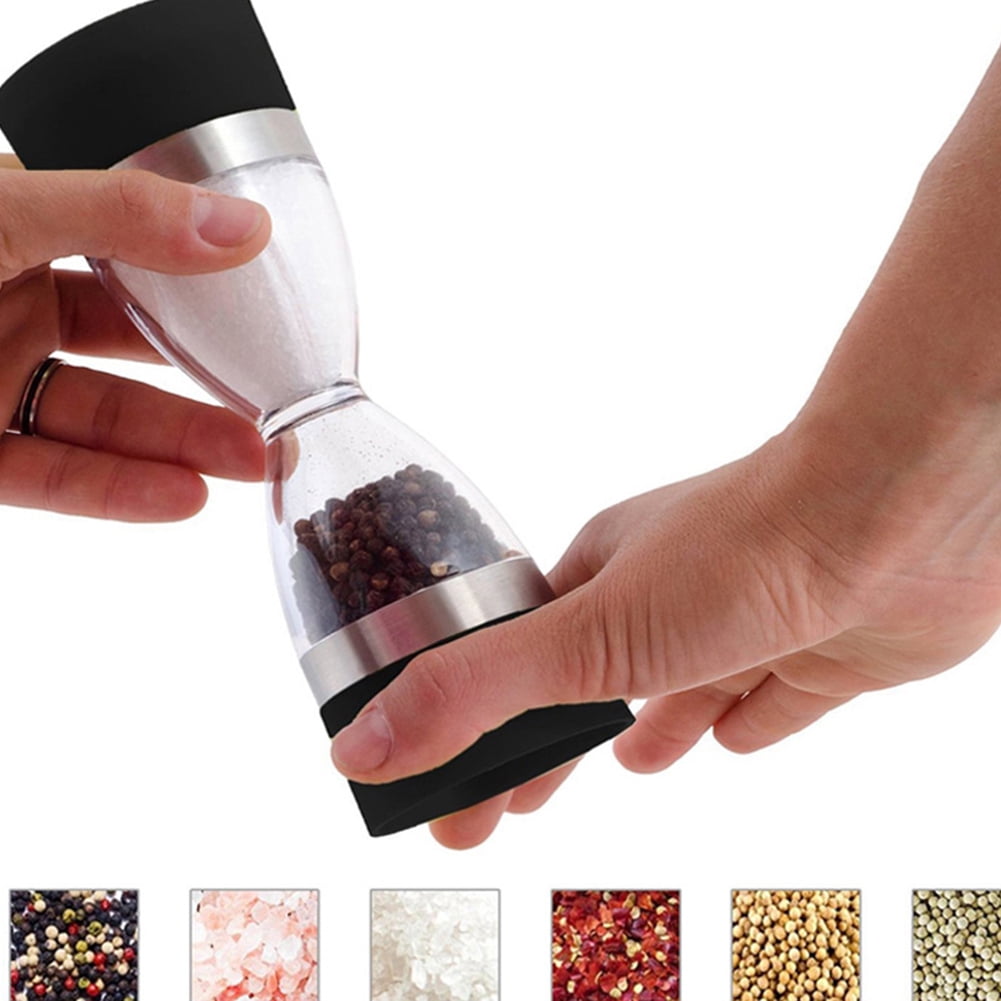 Hevirgo 2 in 1 Dual Salt Pepper Mill Sesame Spice Grinder Shaker ...