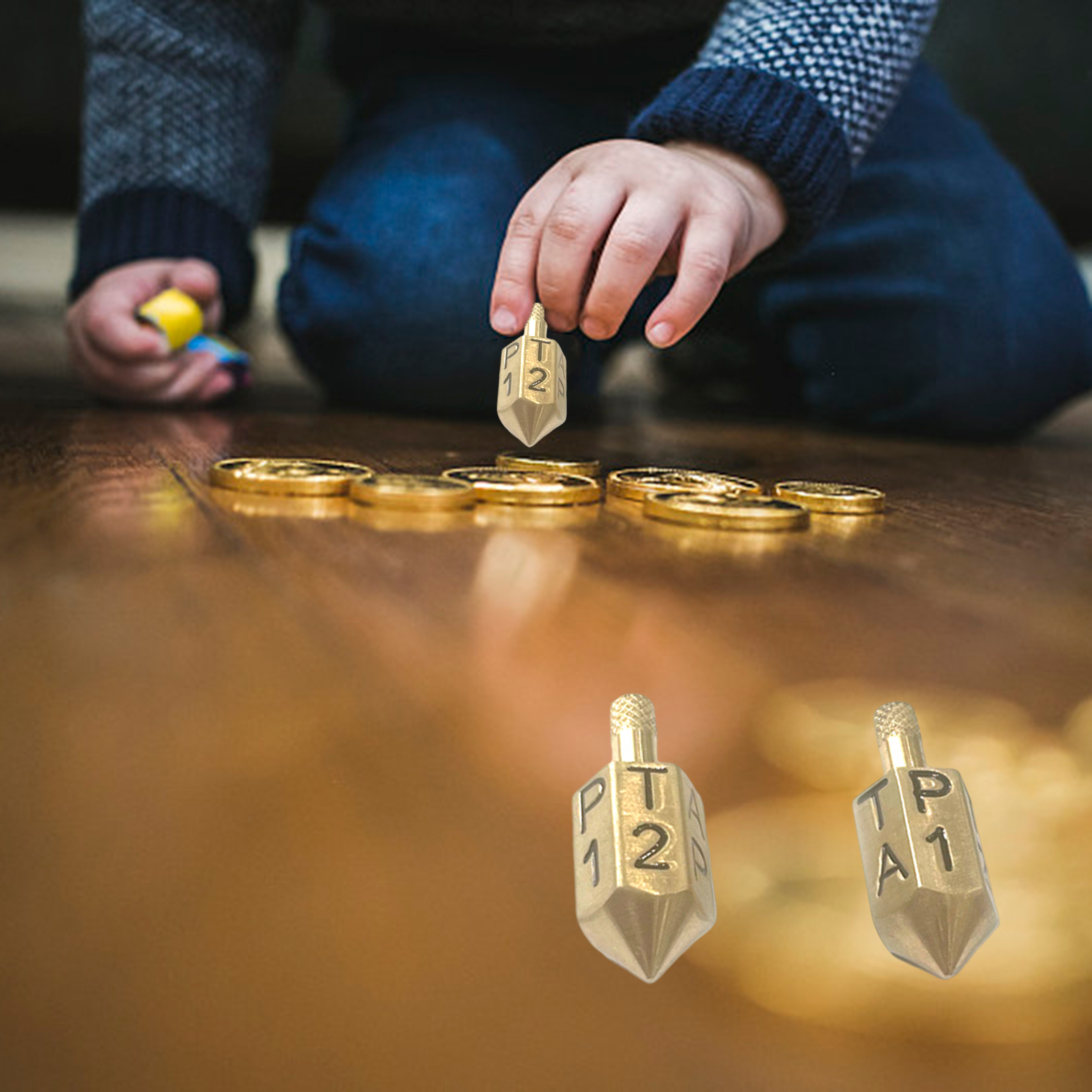 kiskick 2Pcs Pocket-sized Brass Fidget Spinner Toys - Rotating Polished ...