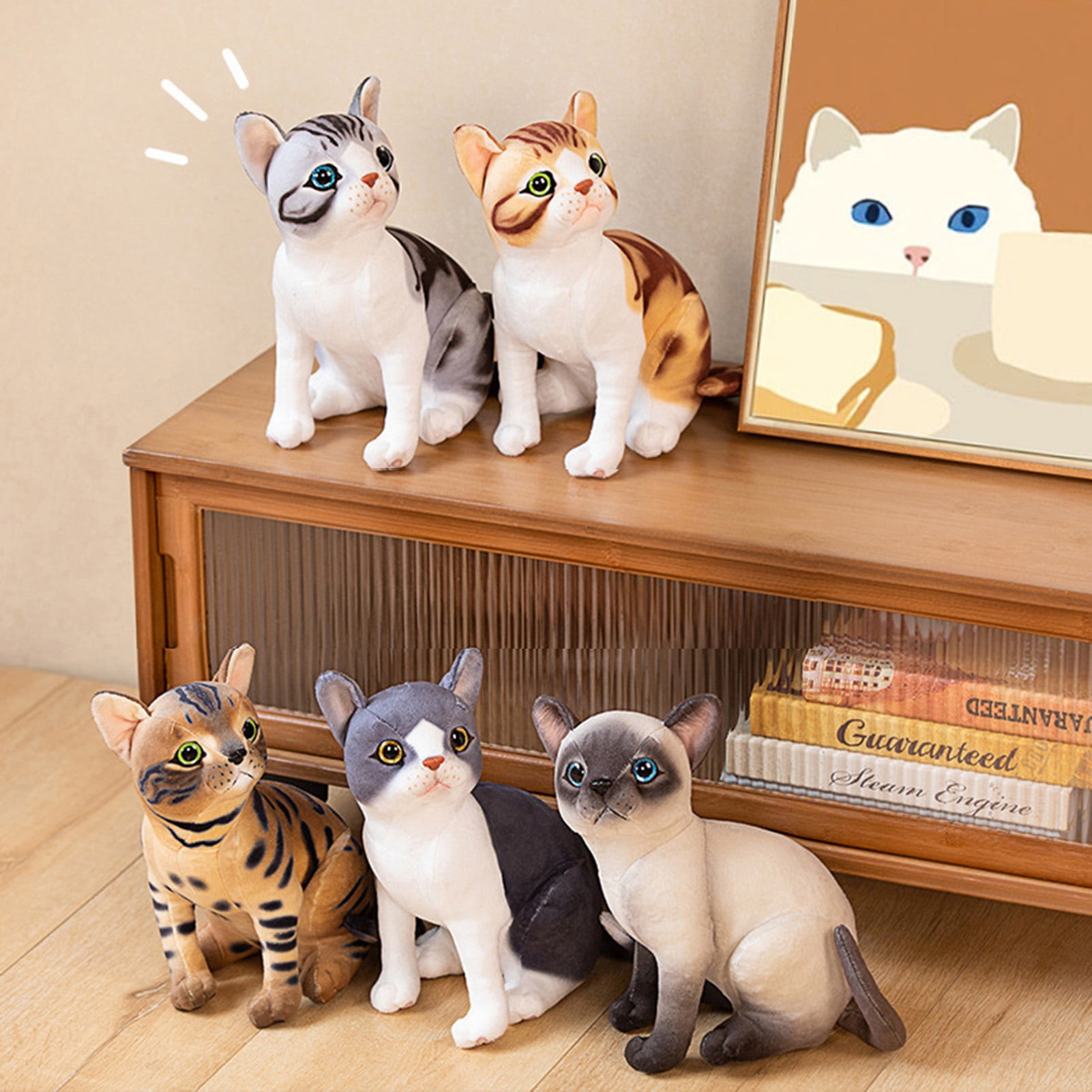 kiskick 3D Simulation Cat Doll with Soft Plush and realistic Features ...