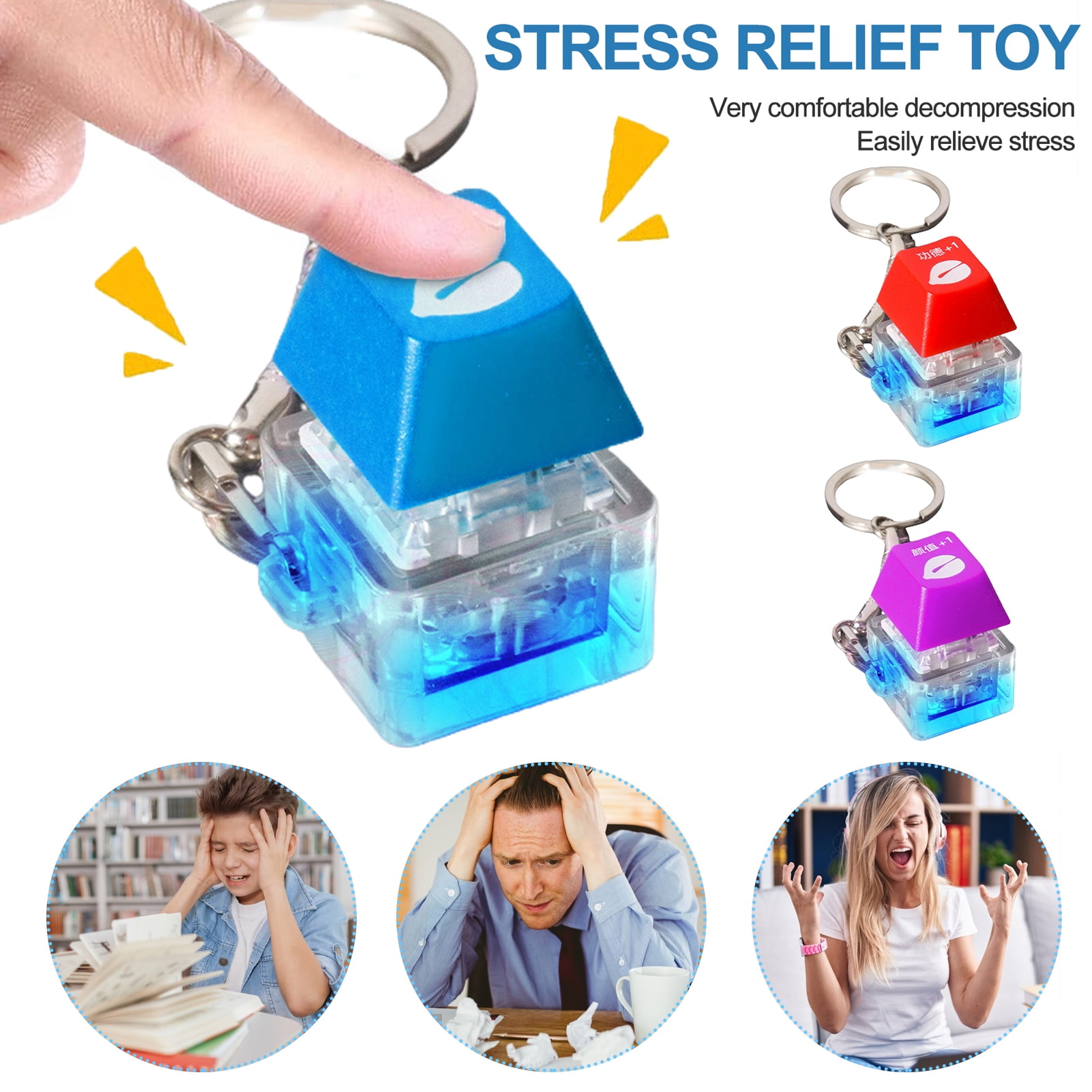 kiskick 4Pcs Mechanical Keyboard Keycap Fidget Toy - Light-up Effect ...