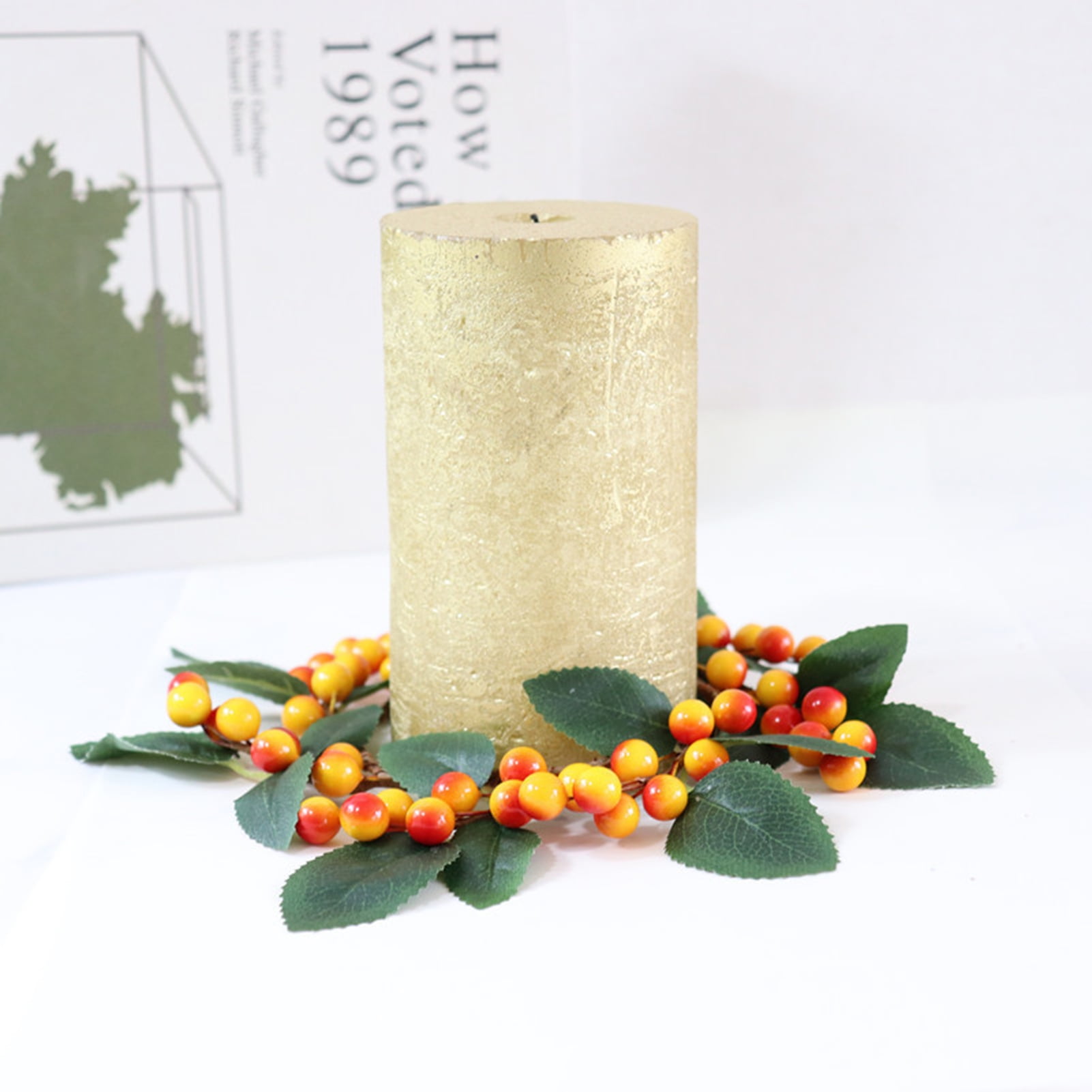 kiskick Artificial Berry Candle Ring Realistic: Anti-Fade Easy Care ...