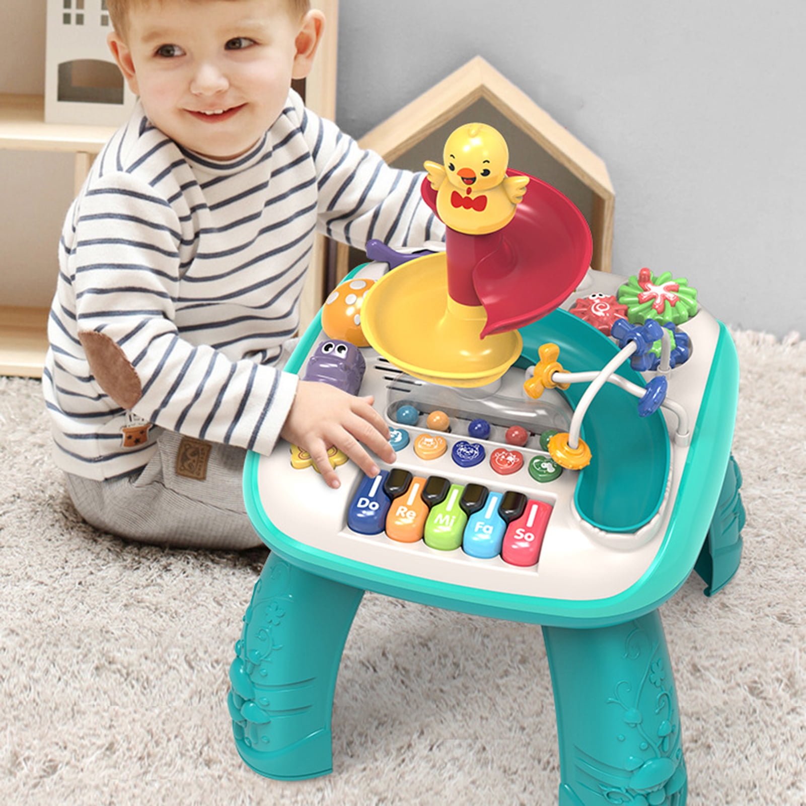 kiskick Baby Activity Table Early Education, 5 Keys Piano Ball Slide ...