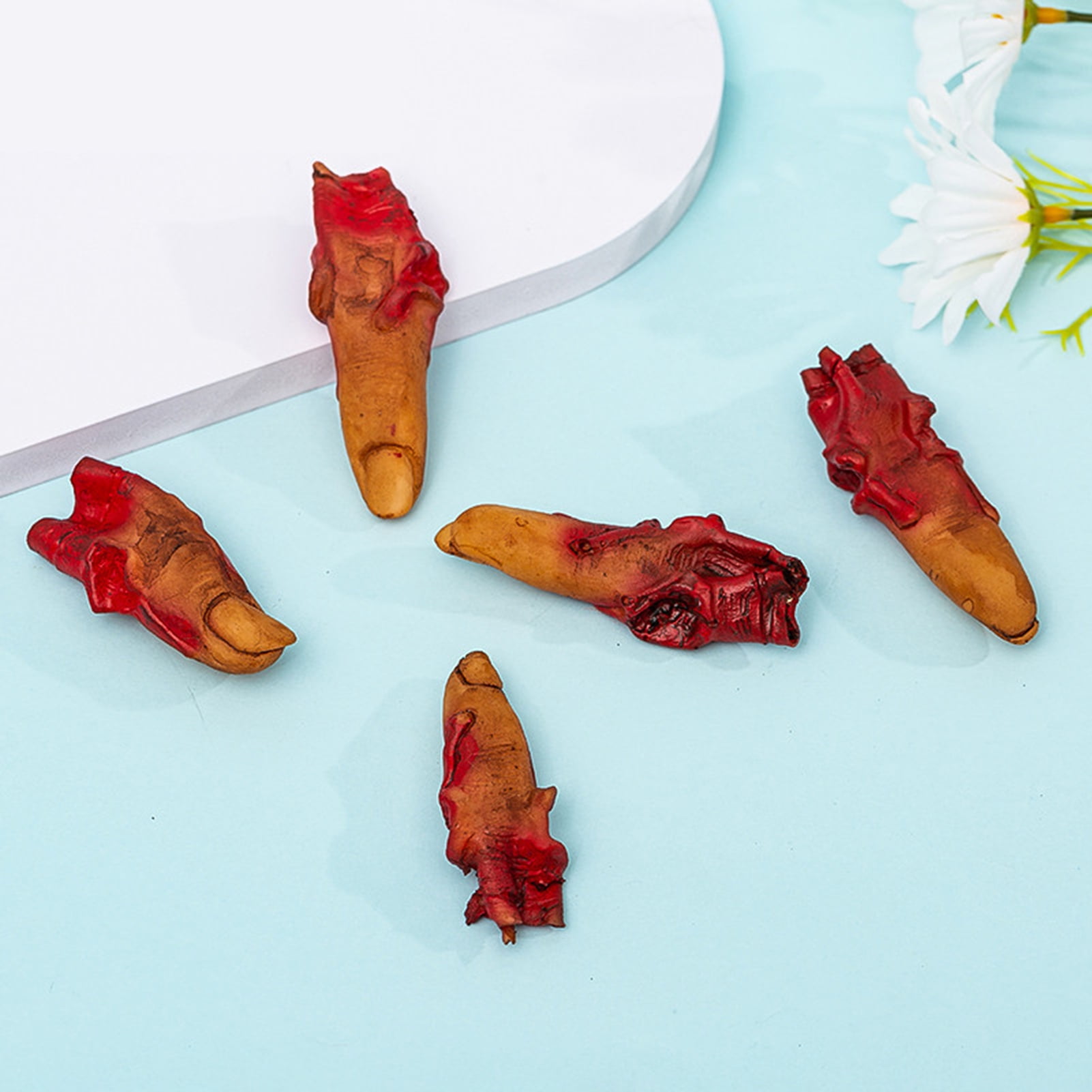 kiskick Bloody Finger Horror Props – 5Pcs Simulation Plastic Halloween ...