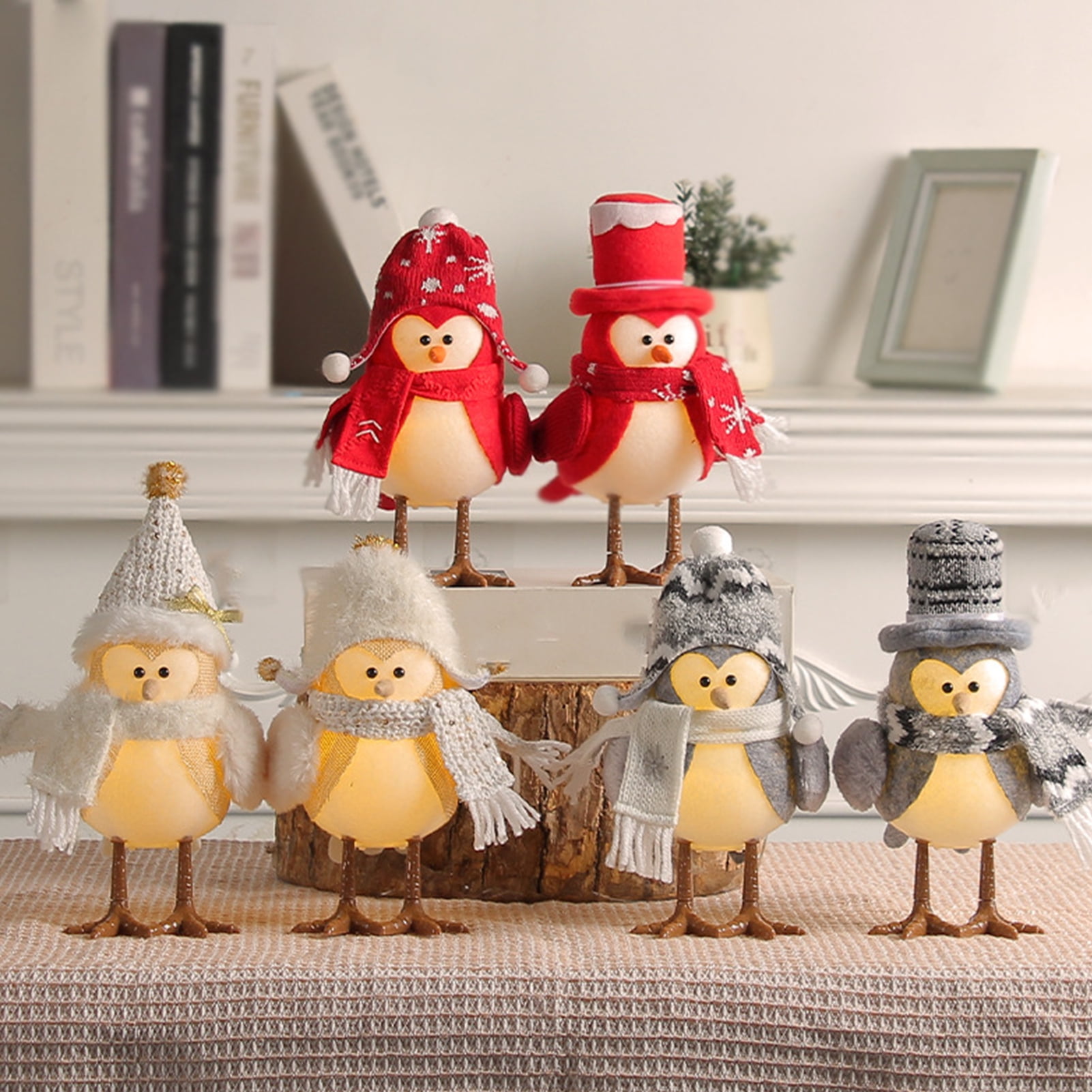 kiskick Christmas Glowing Bird with Knitted Plush Scarf and Hat ...