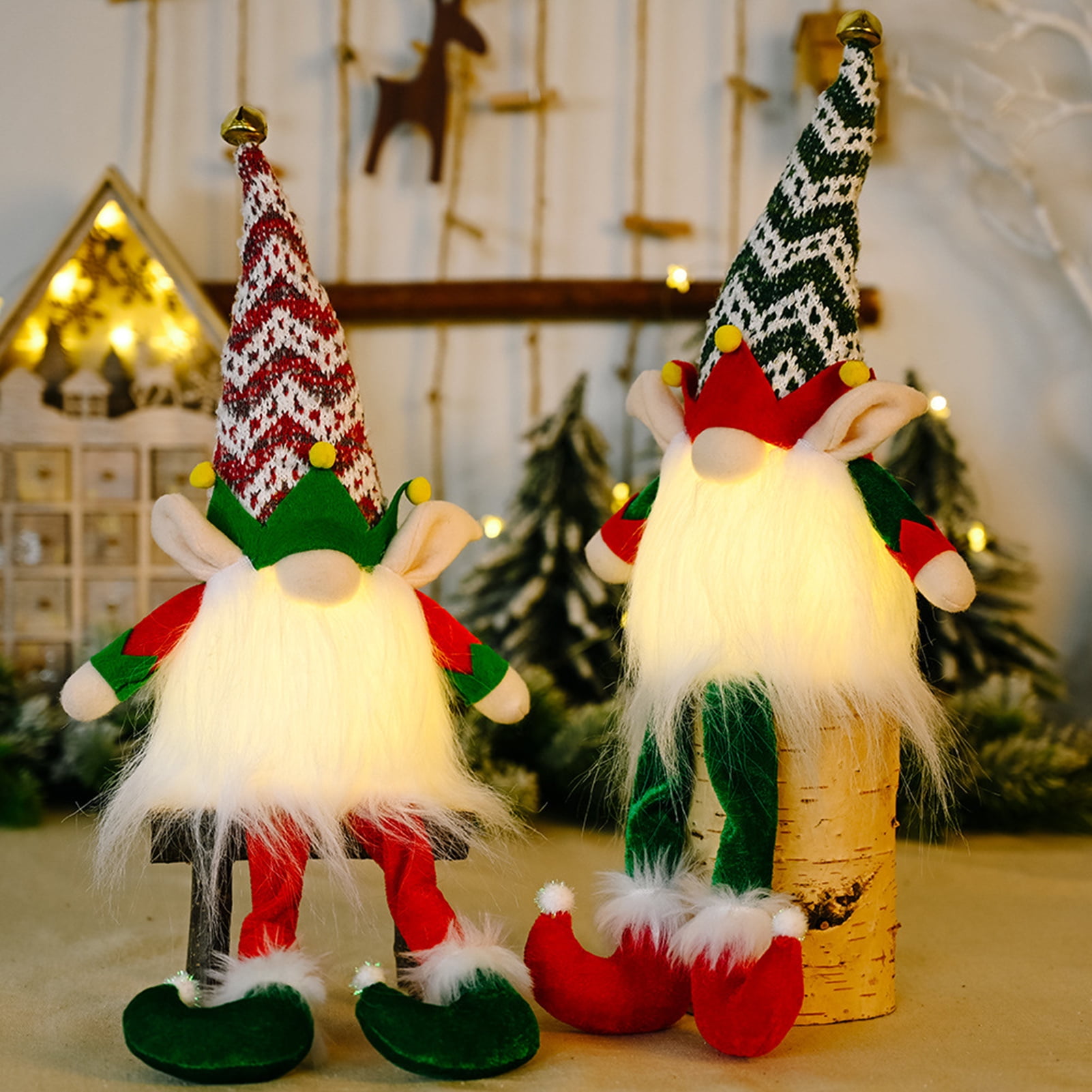kiskick Christmas Gnomes with Light: Glow in The Dark LED Glowing Dwarf ...