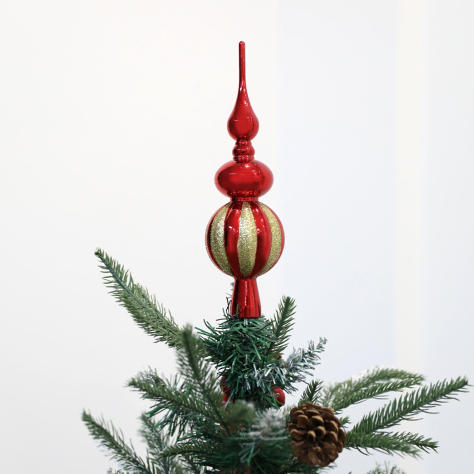 kiskick Christmas Tree Topper Xmas Glitter Treetop Topper - Anti-slip ...