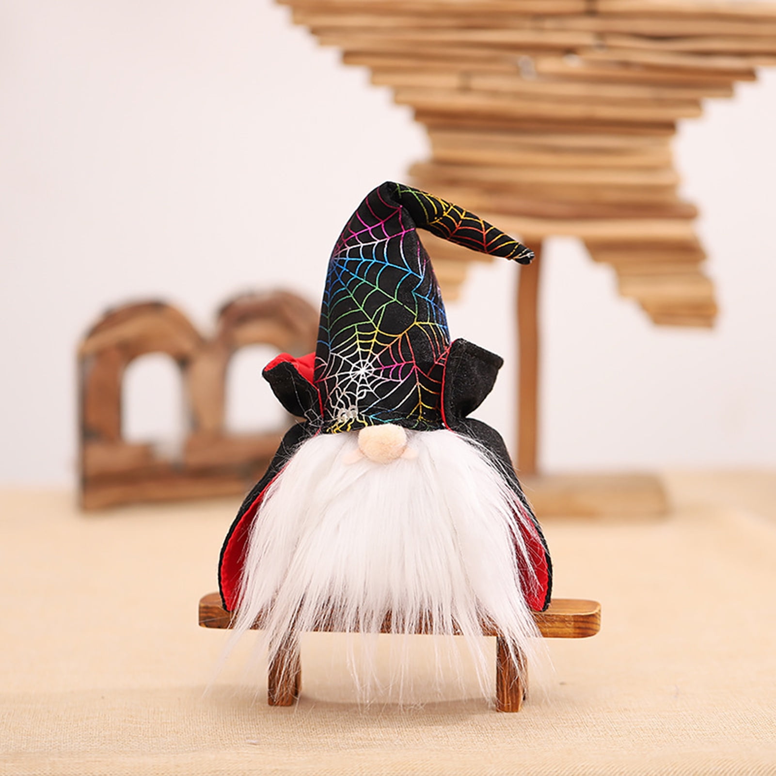 kiskick Cloak-Design Dwarf Doll with Cobweb Pattern – Faceless Gnomes ...