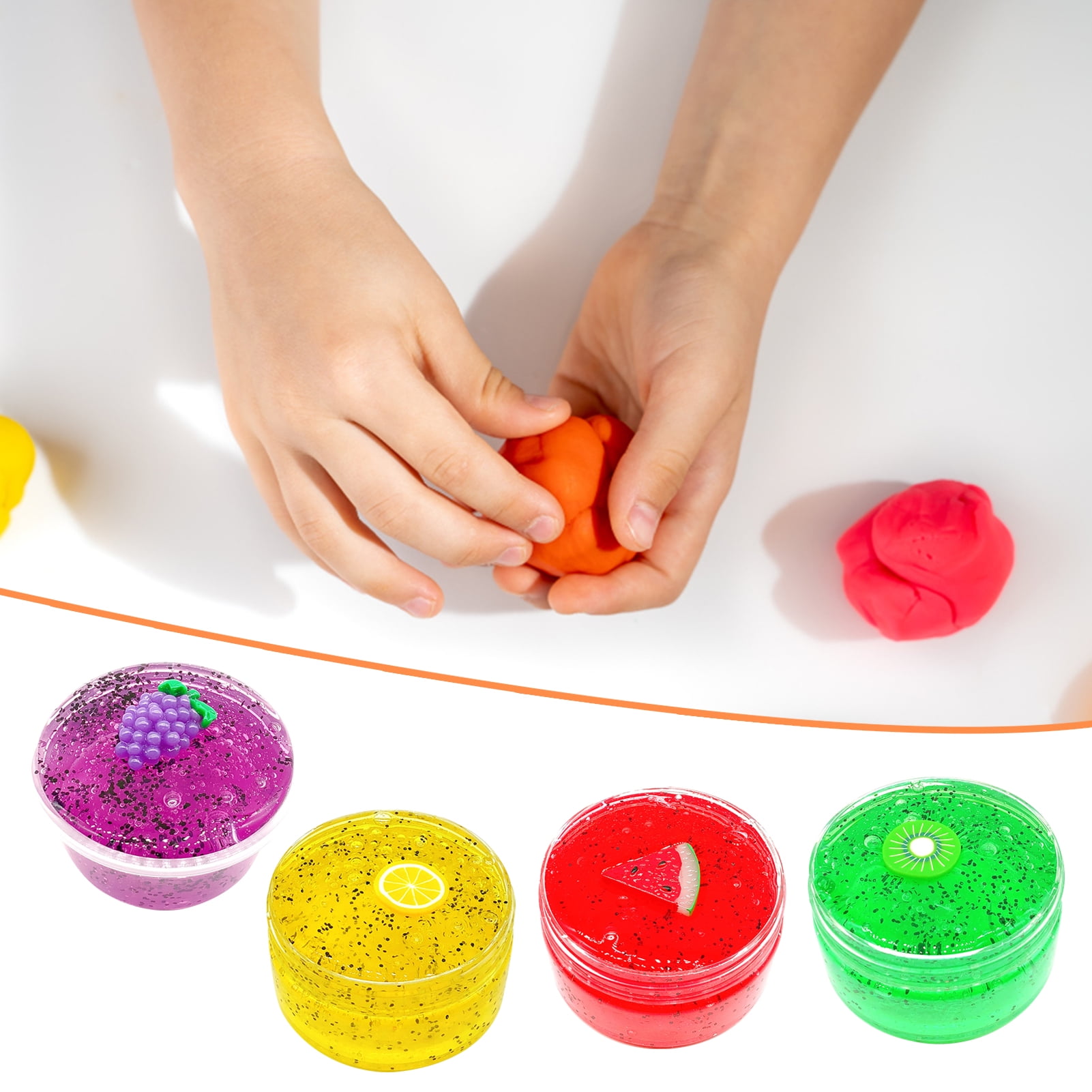 kiskick Colored Clay Toy - Non-sticky Stretchy Watermelon Kiwi Lemon ...