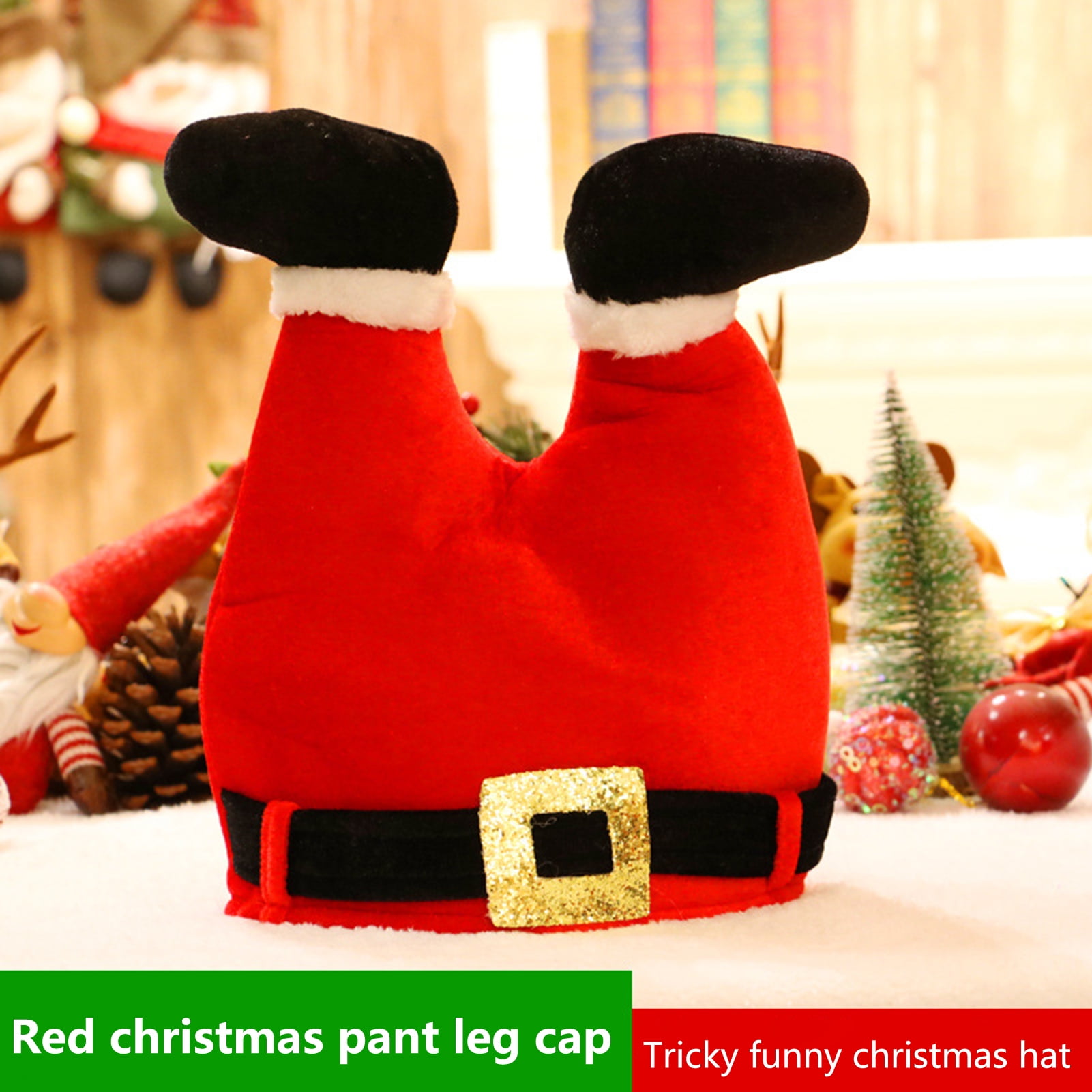 kiskick Creative Santa Claus Legs Hat - Funny Christmas Hat with ...