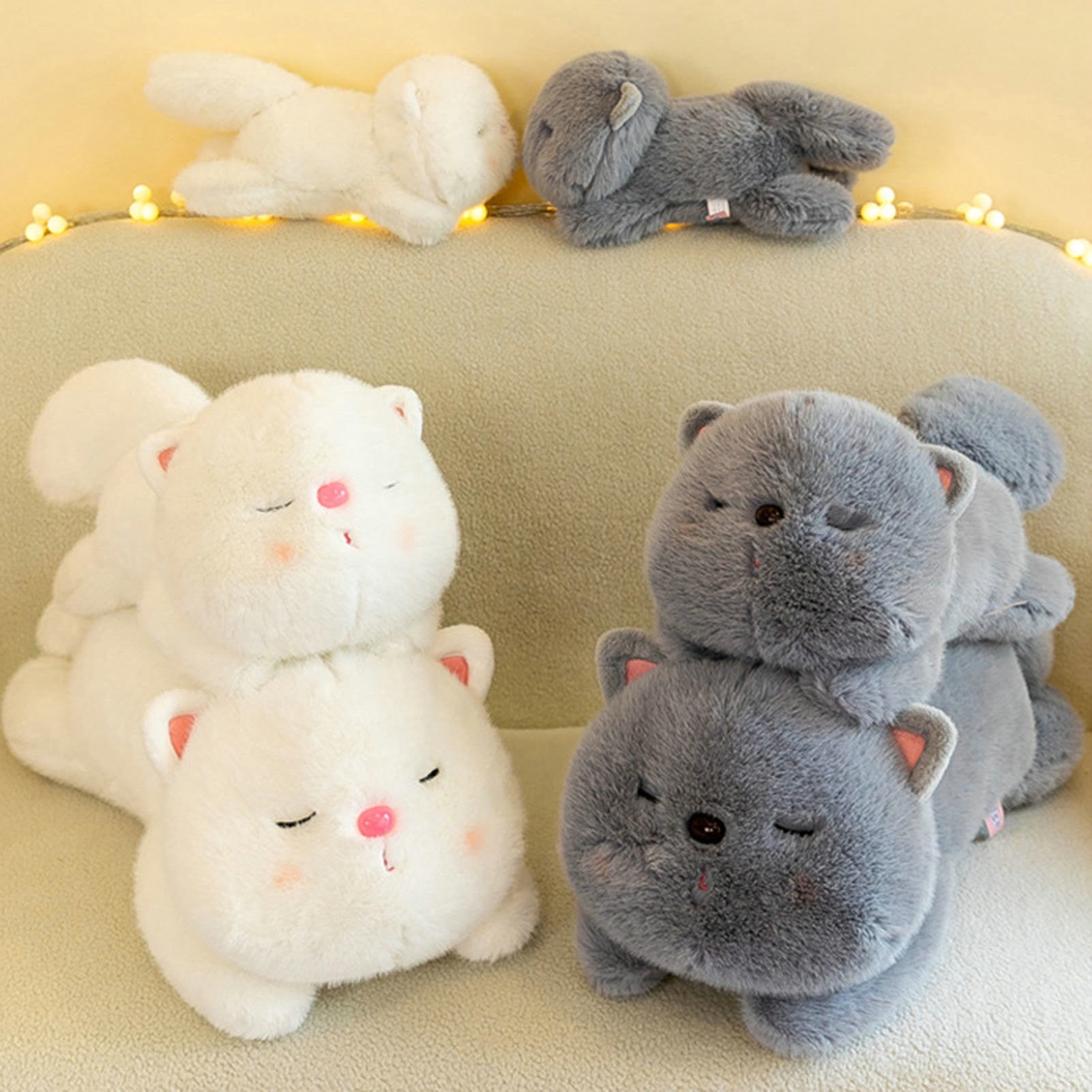 kiskick Cute Imitation Cat Plush Doll, PP Cotton Filled, Stuffed ...