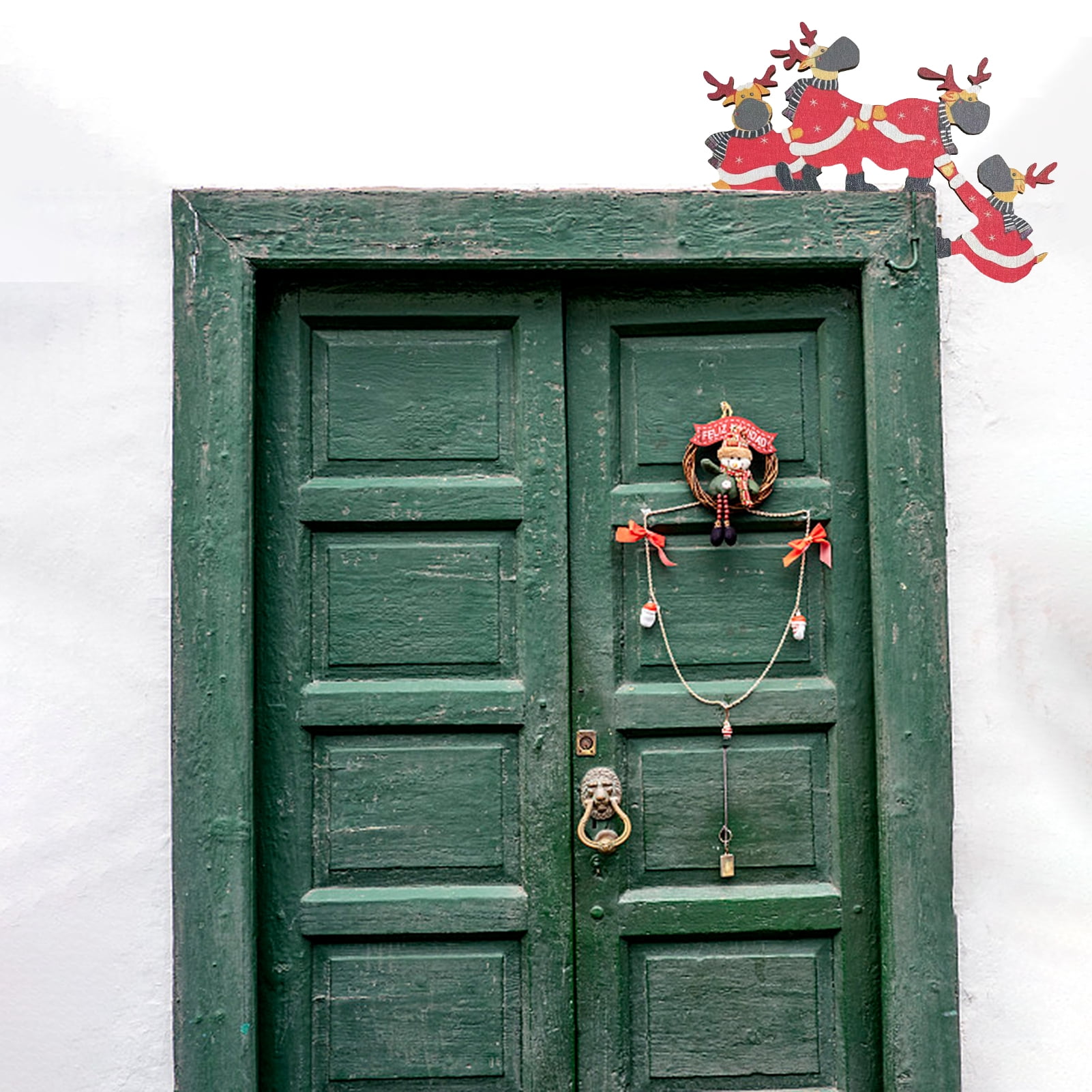 kiskick Door Frame Ornament Santa Claus/Reindeer/Angel Girl - Bright ...