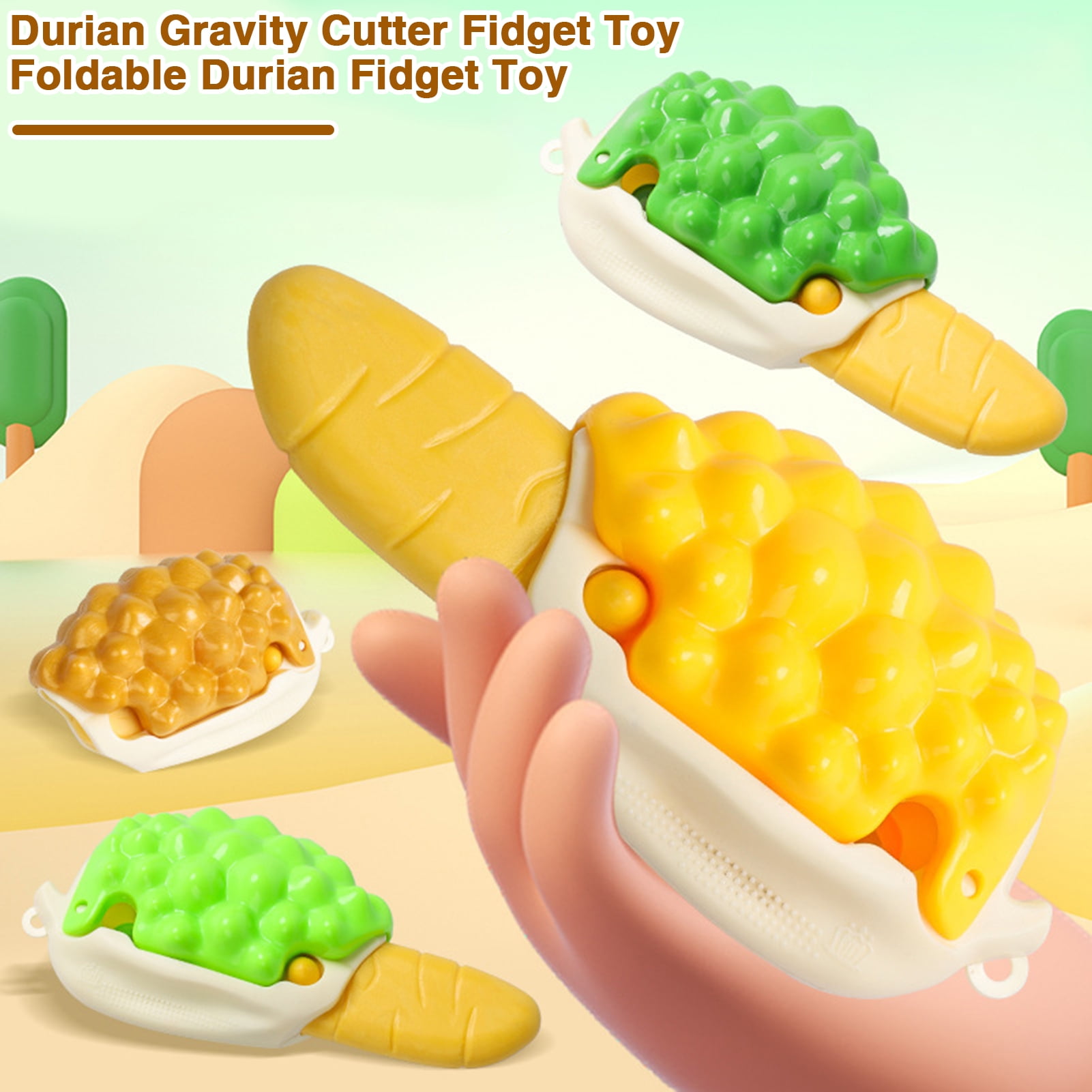 kiskick Durian Cutter Fidget Toy Funny 3D Stress Relief Portable Finger ...