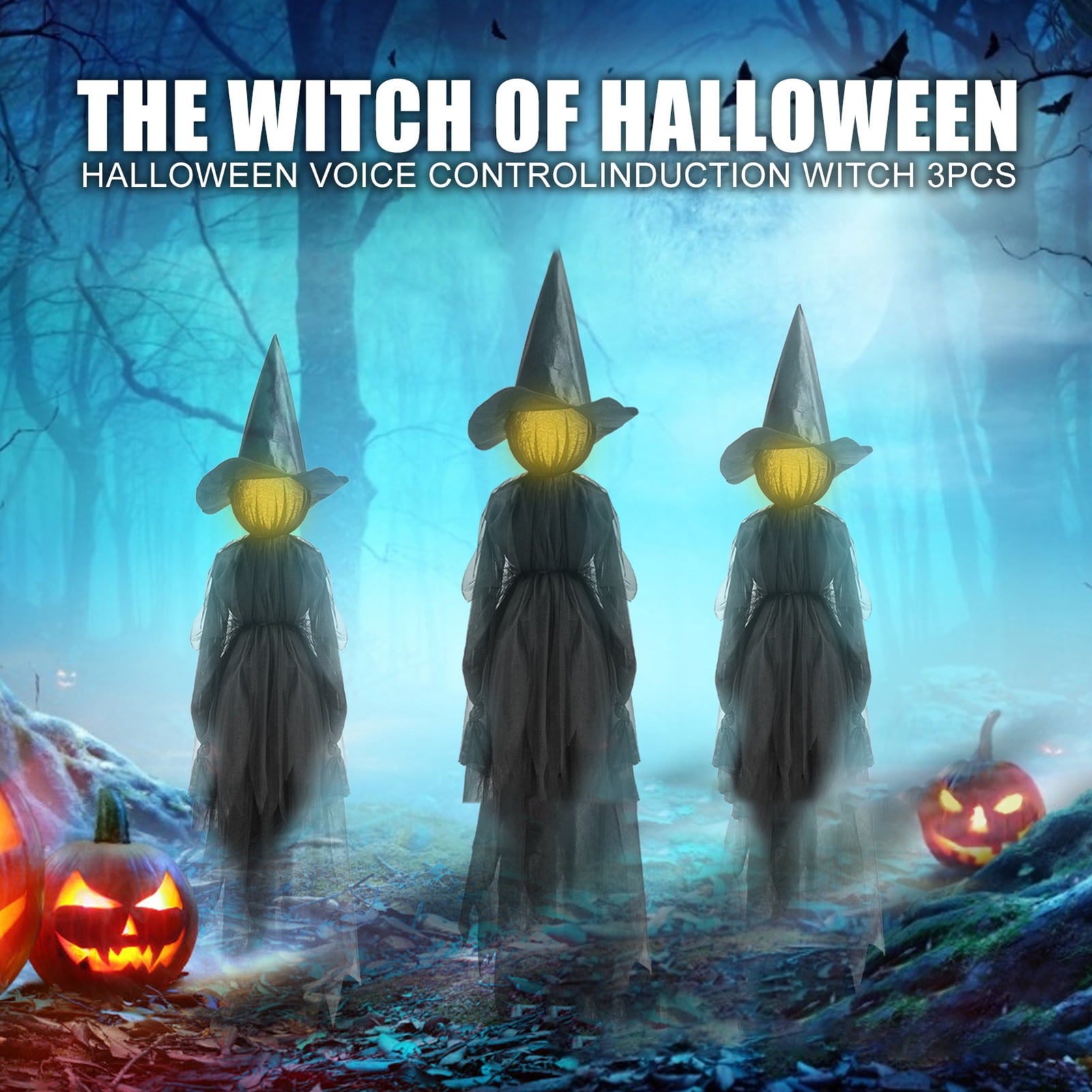 kiskick Exquisite Bright Plastic Witch Statue – Creative Witch Shape ...