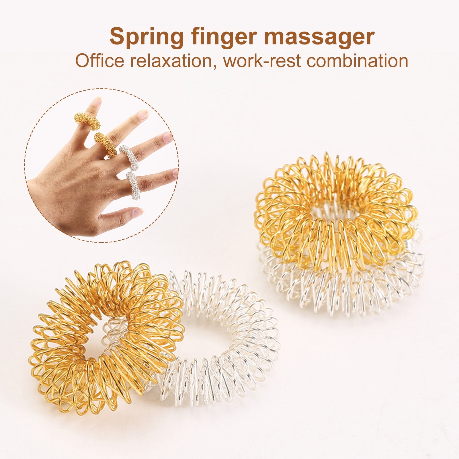 kiskick Finger Ring Toy Stress Relieve Spiky Sensory Spring Fingers ...