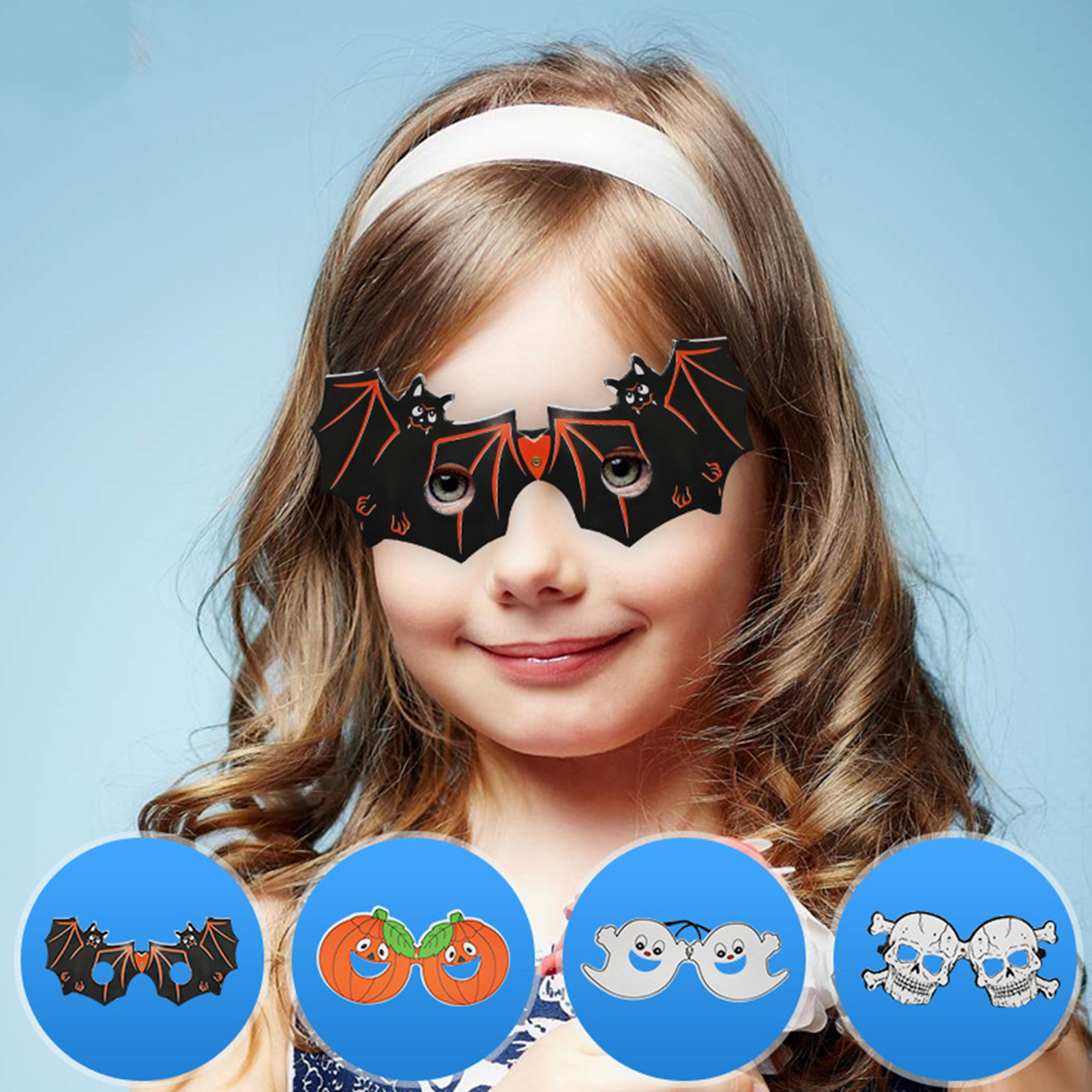 kiskick Funny Cartoon Horror Elastic String Lace Halloween Glasses, 1 ...