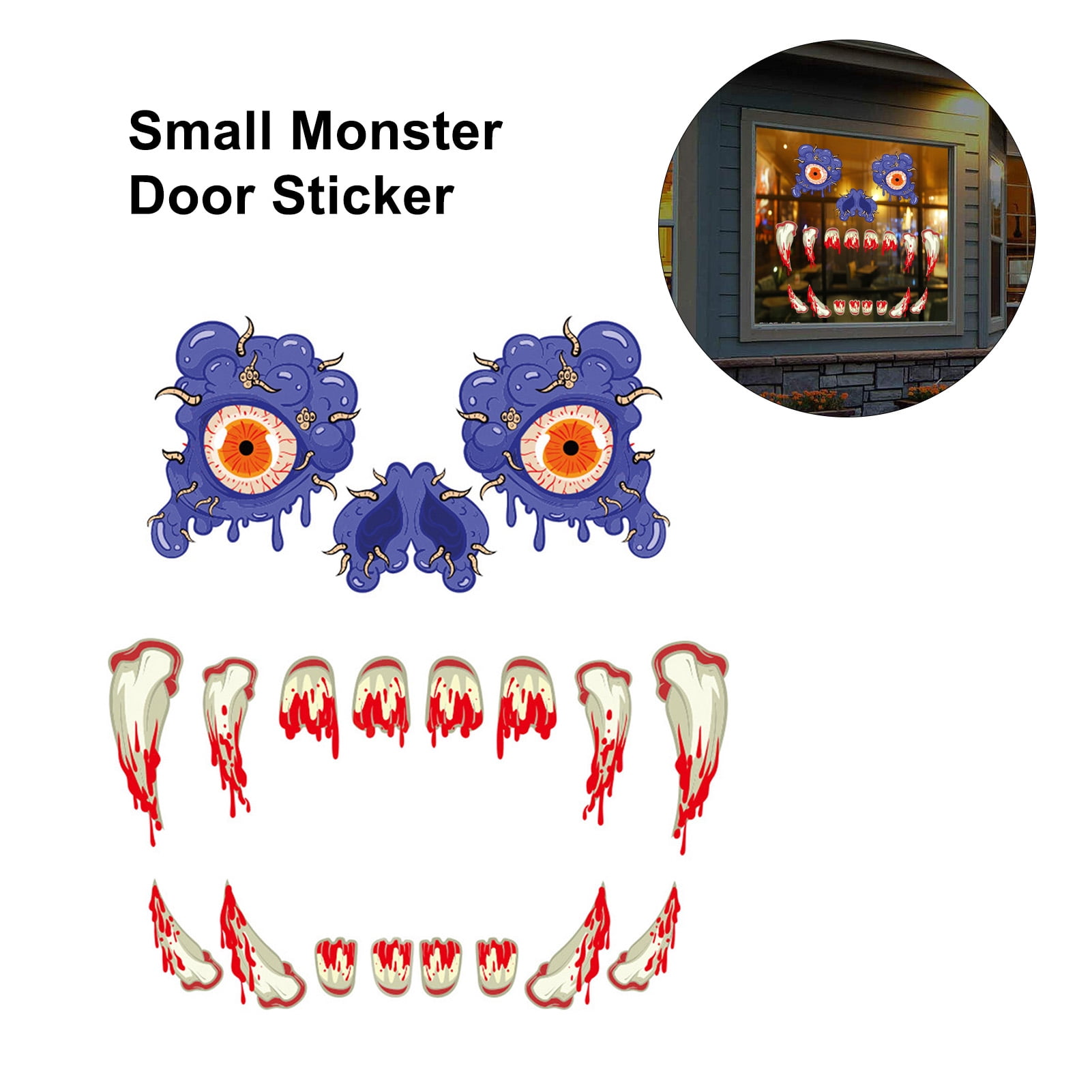 kiskick Ghost Face PVC Wall Sticker – Fangs Design Waterproof Door ...
