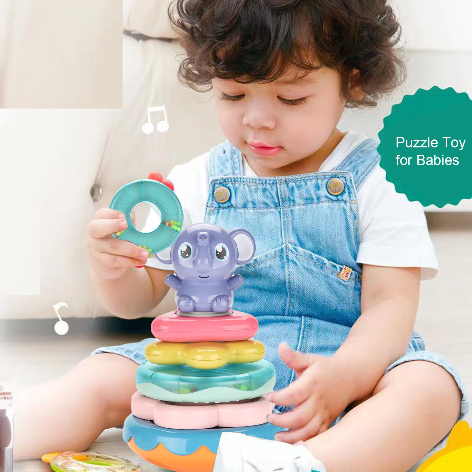 kiskick Interactive Music Puzzle Toy, Stacking Tumbler Shape Cognition ...