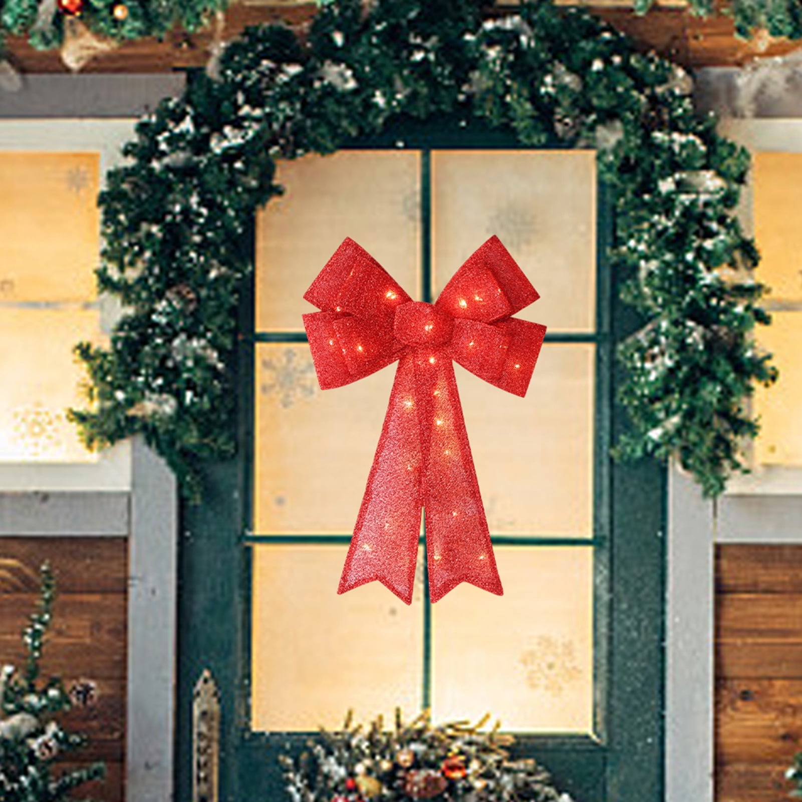 kiskick LED Luminous Christmas Ribbon Bowknot - Battery Powered, Self ...