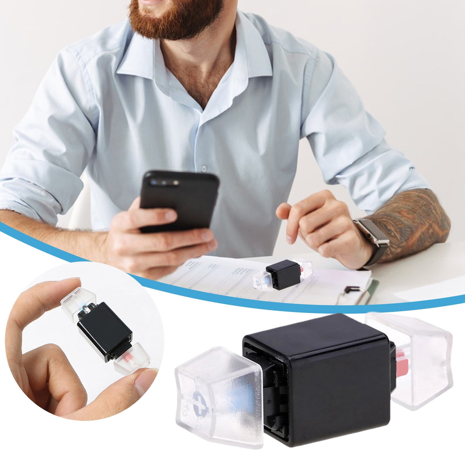 kiskick Lightless Pocket-sized Keyboard Fidget Toy - Finger Button Mini ...