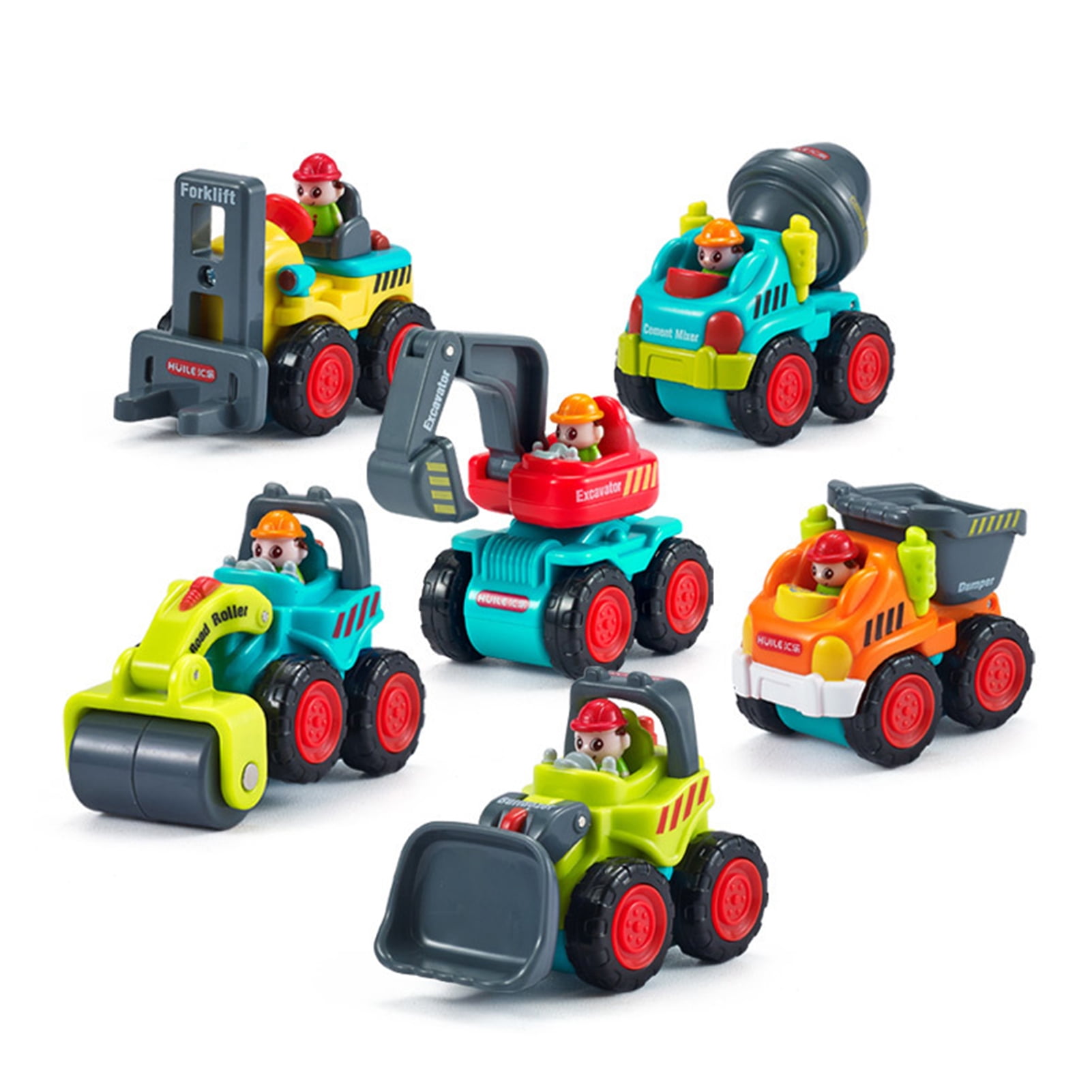 kiskick Mini Construction Vehicle Toy, Inertial Drive Pull Back Movable ...