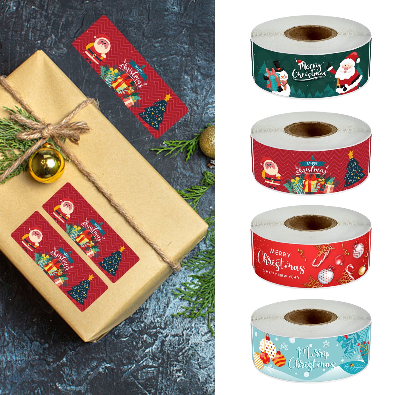 kiskick Multipurpose Christmas Stickers Roll - Anti-falling Decorative ...
