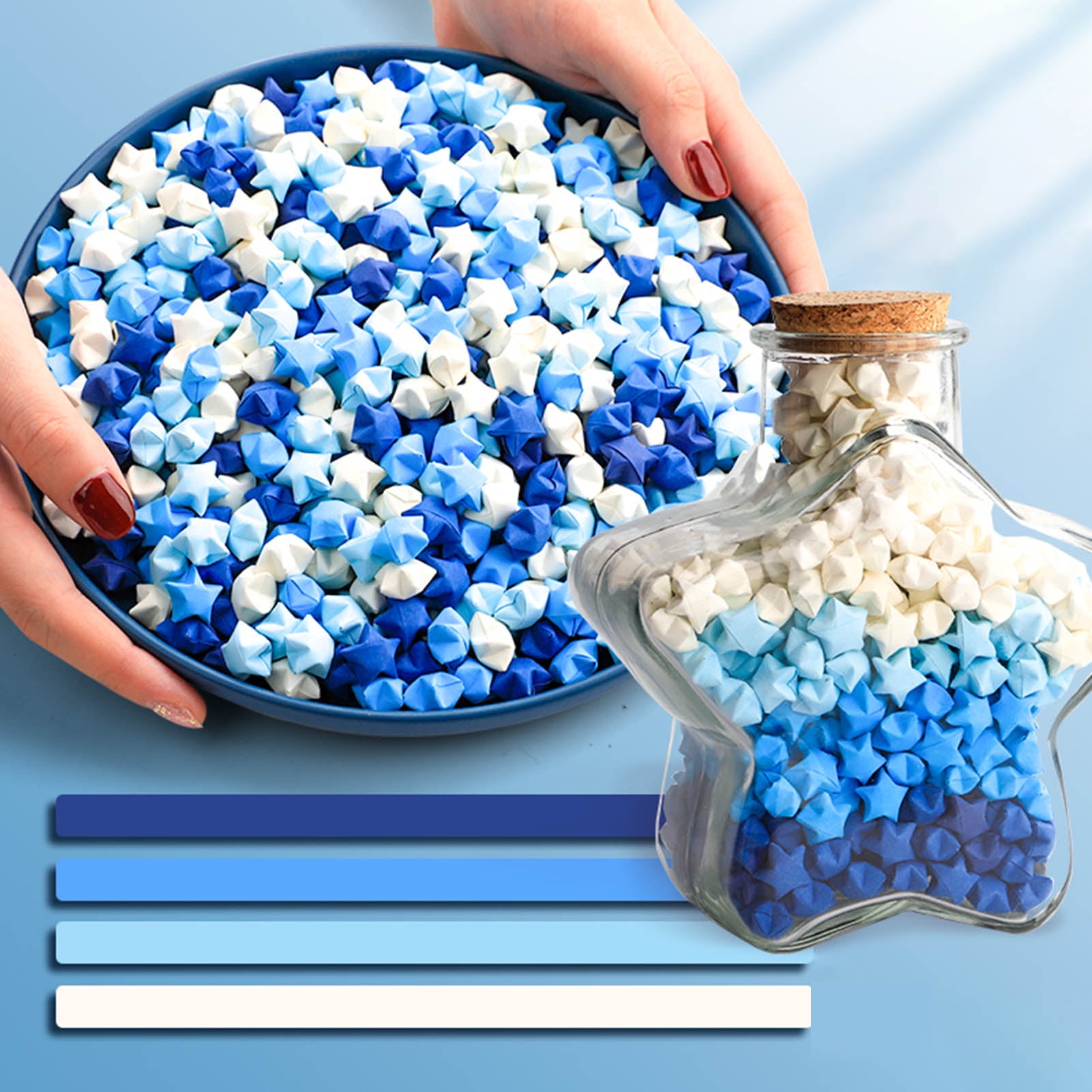 kiskick Origami Star Paper Solid Color Set, 540Pcs DIY Paper Crafts ...