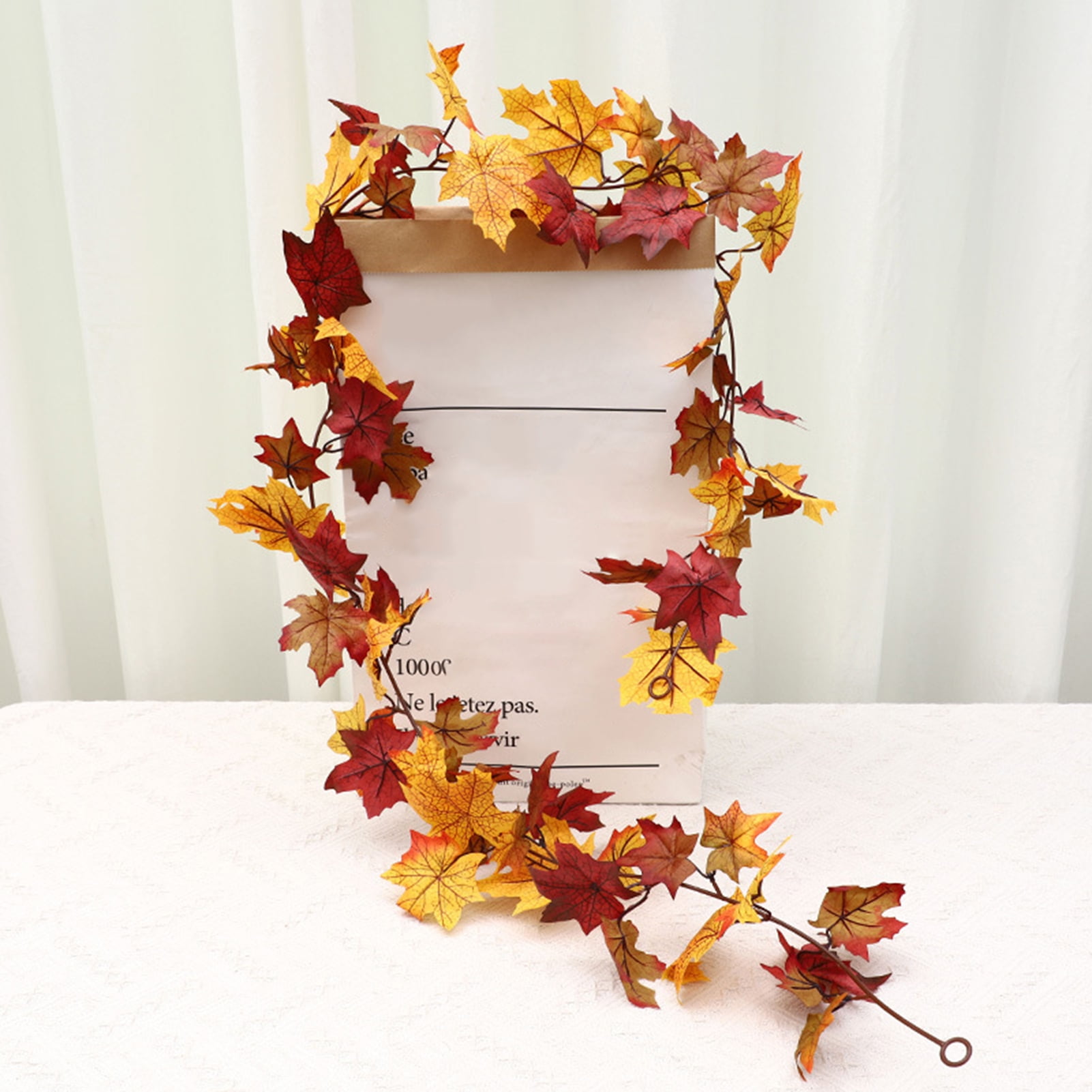 kiskick Ornamental Artificial Maple Leaf Vine – Faux Silk Flower Wall ...