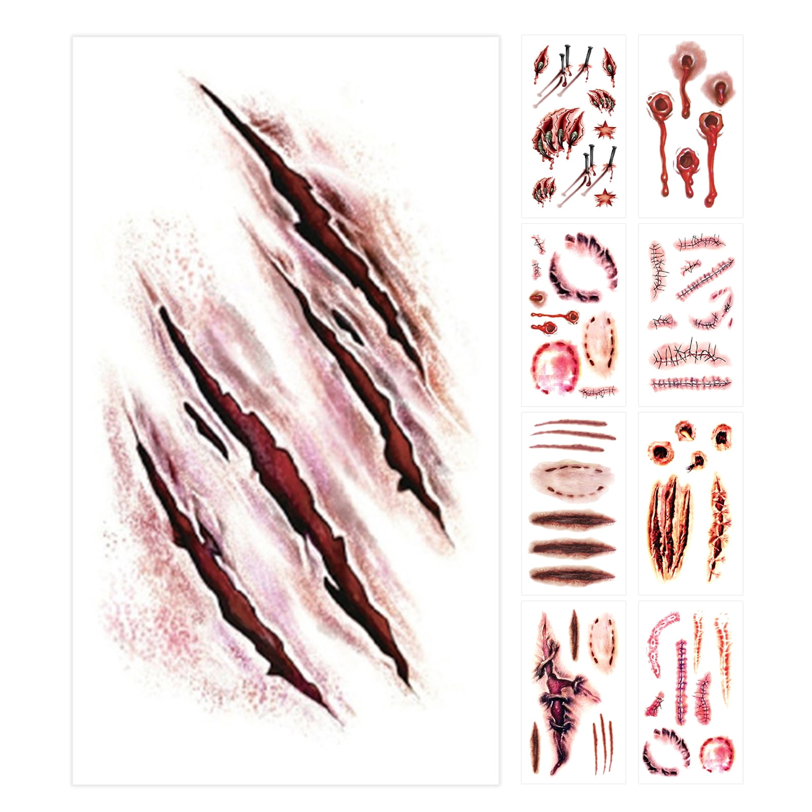kiskick Realistic Bleeding Suture Stickers, Horrible Waterproof Scars ...