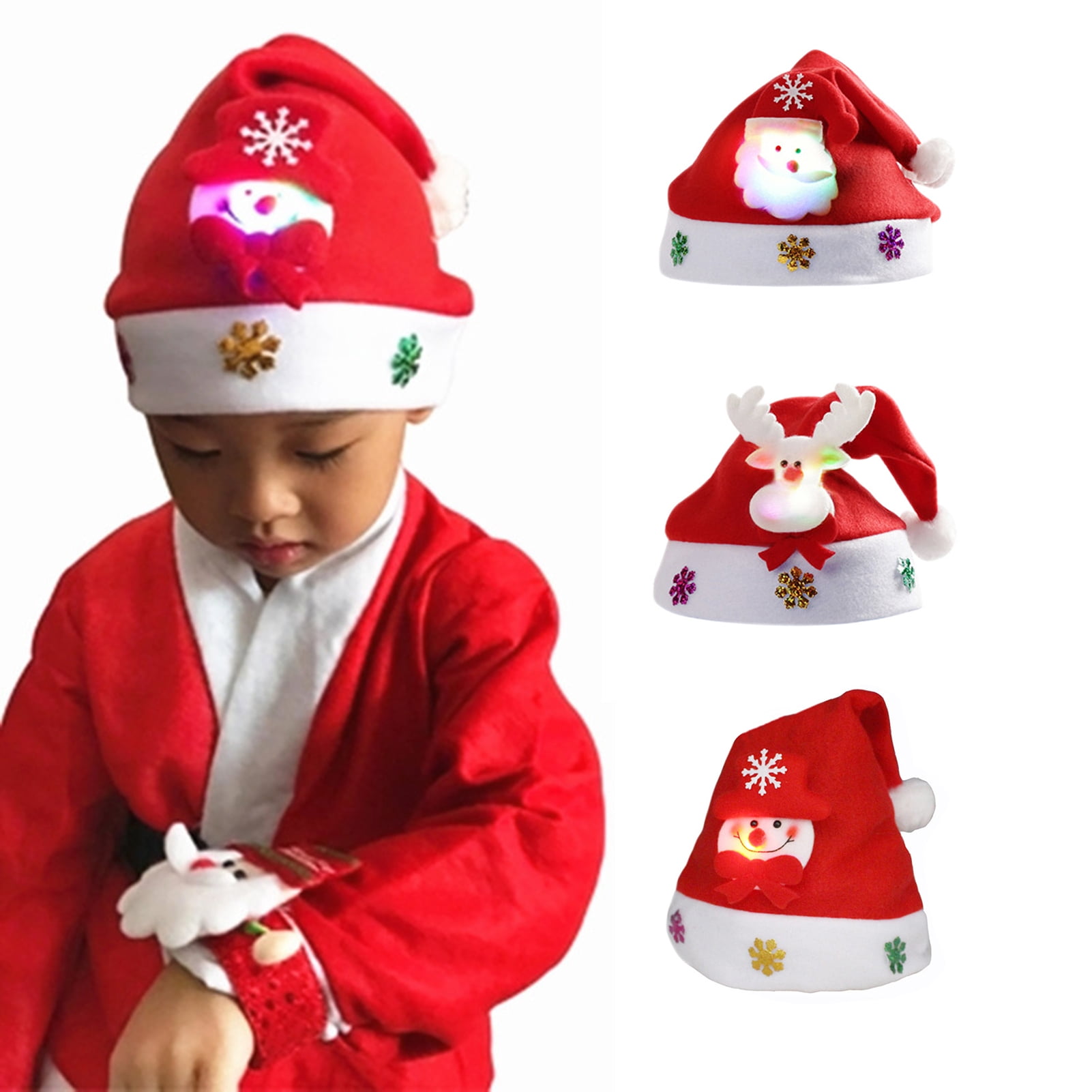 kiskick Red Christmas Hat Glowing: Create Atmosphere 3D Snowflake ...