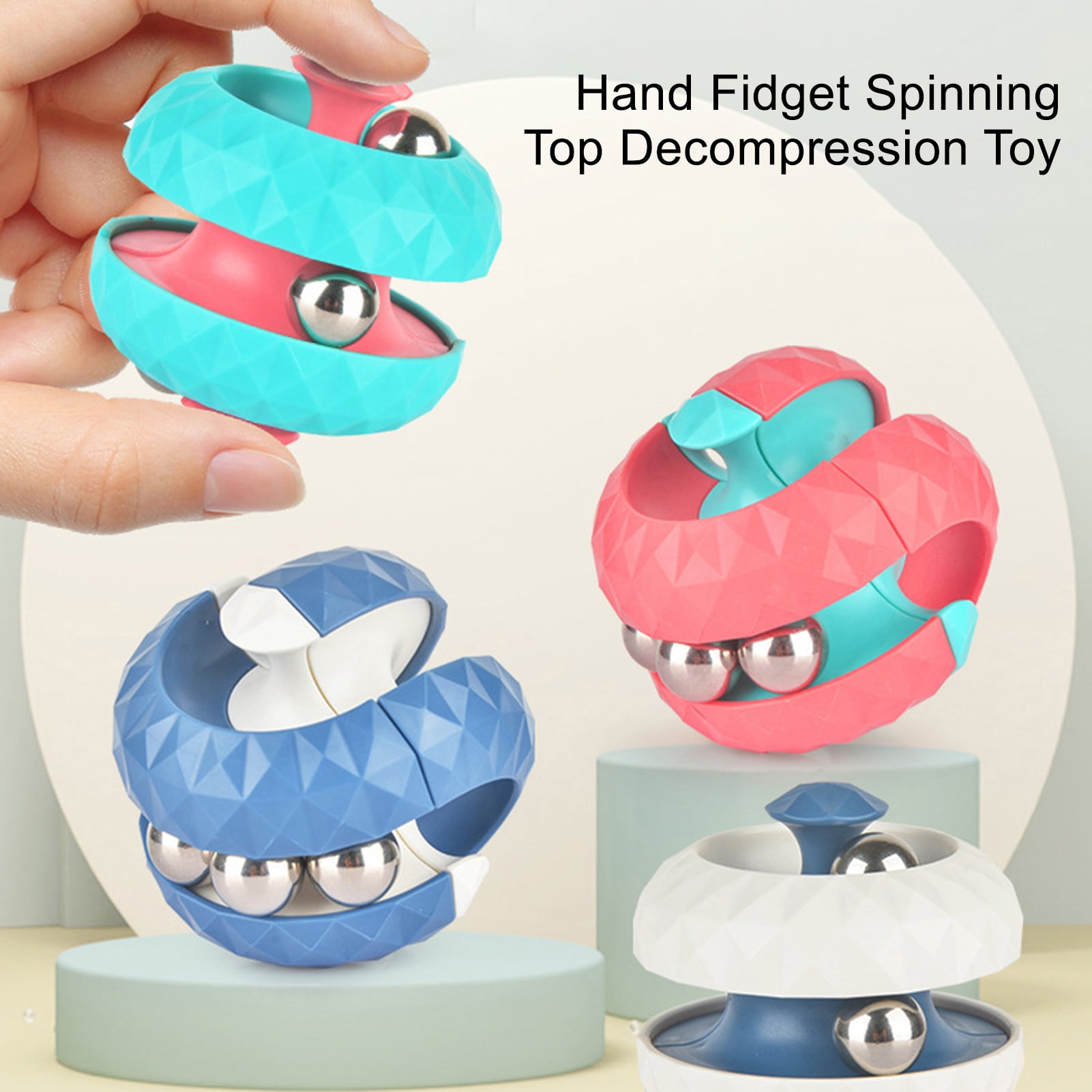 kiskick Rounded Double Layer Fingertip Gyro Rolling Ball - Pocket-sized ...