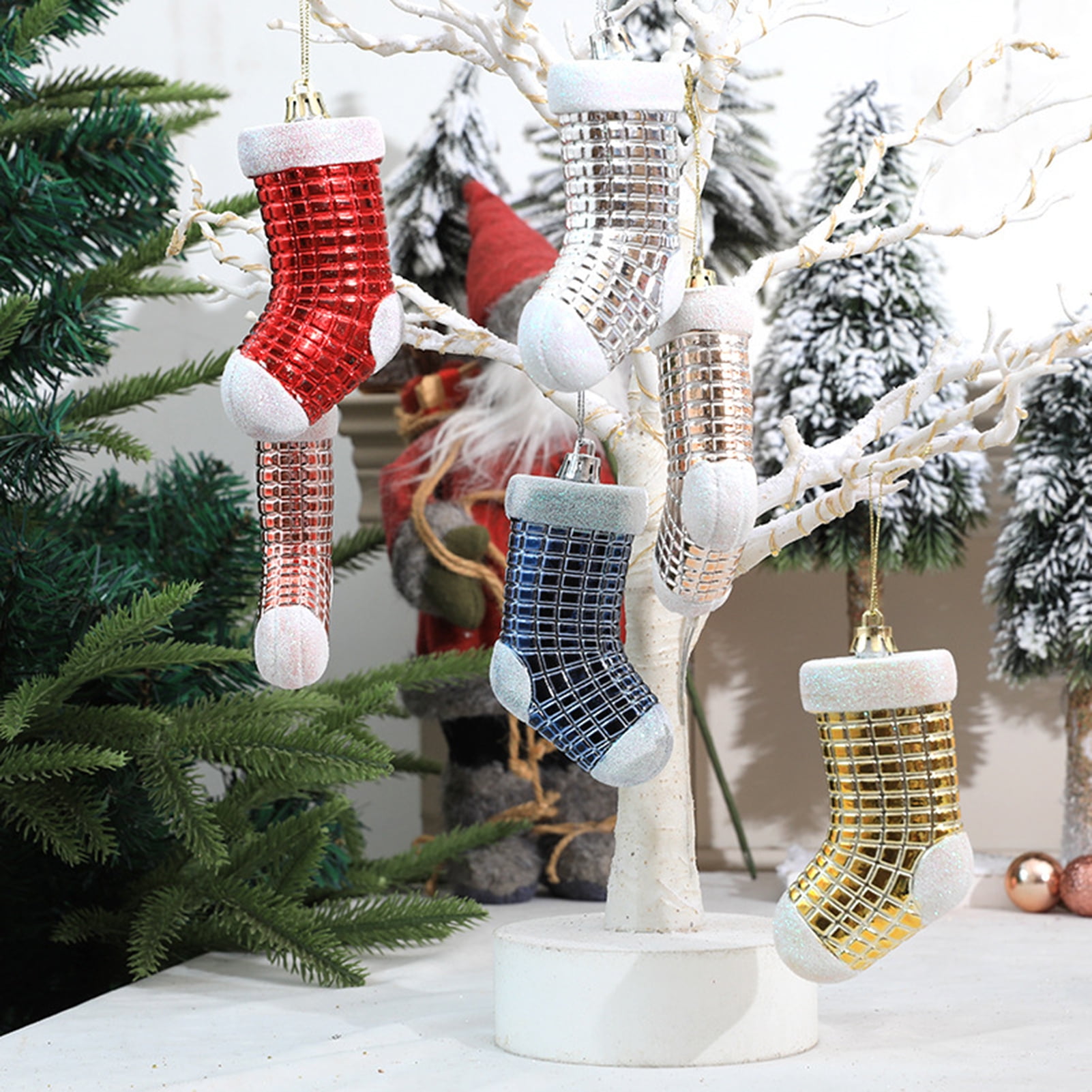 kiskick Set of 4 Christmas Stocking - Smooth Surface, Contrast Colors ...